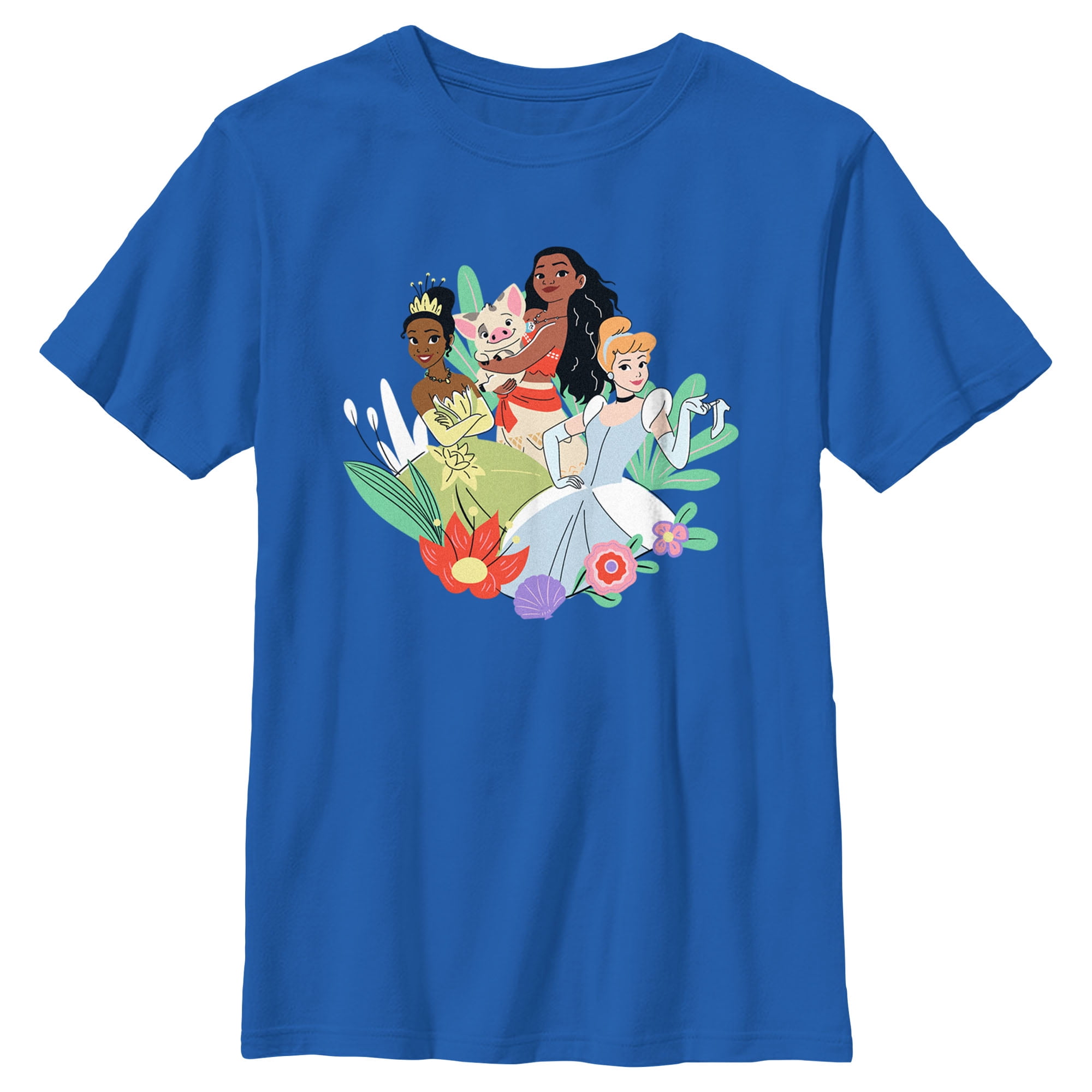 Boy's Disney Princess Trio Doodles Graphic Tee Royal Blue Large ...