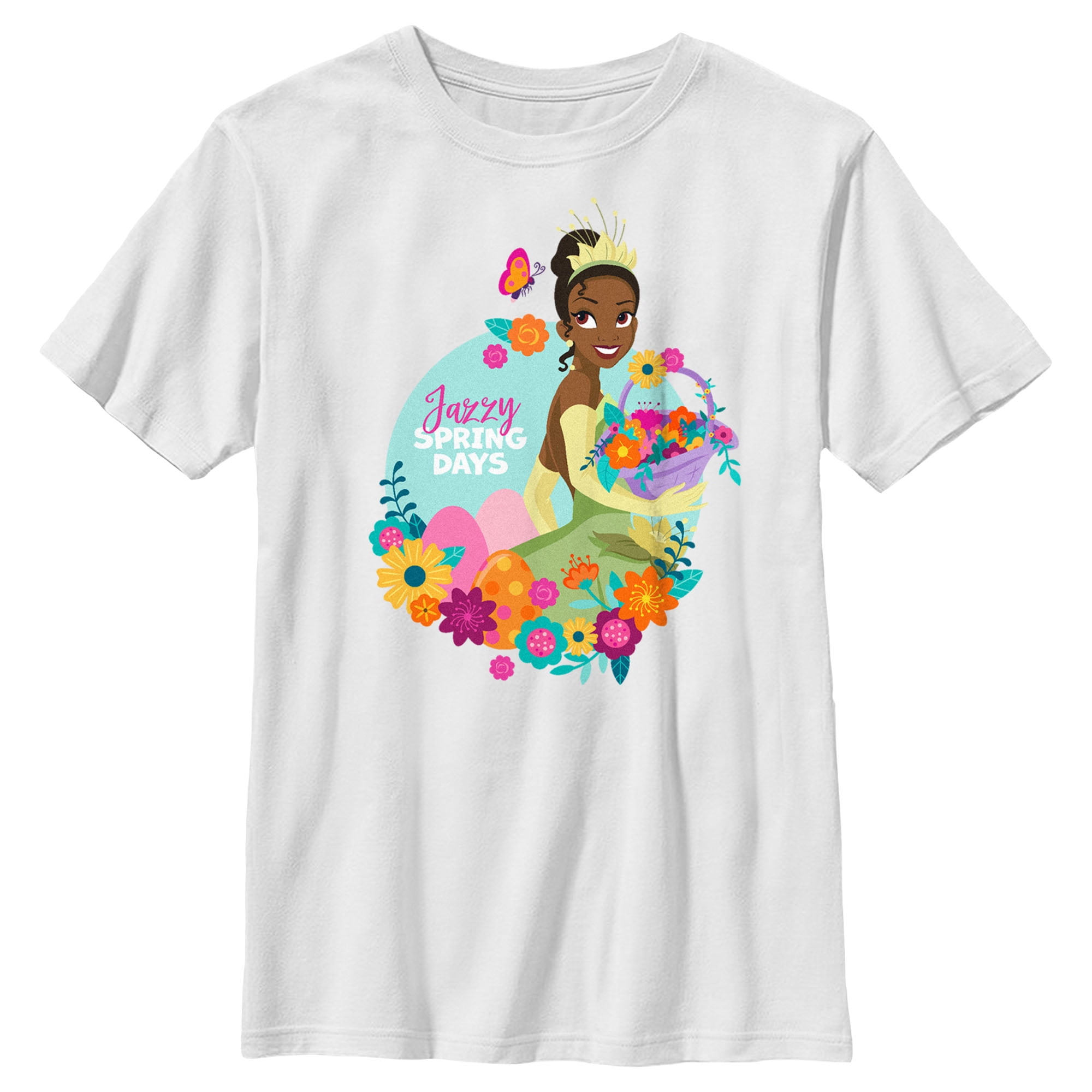 Boy's Disney Tiana Jazzy Spring Days Graphic Tee White Medium - Walmart.com
