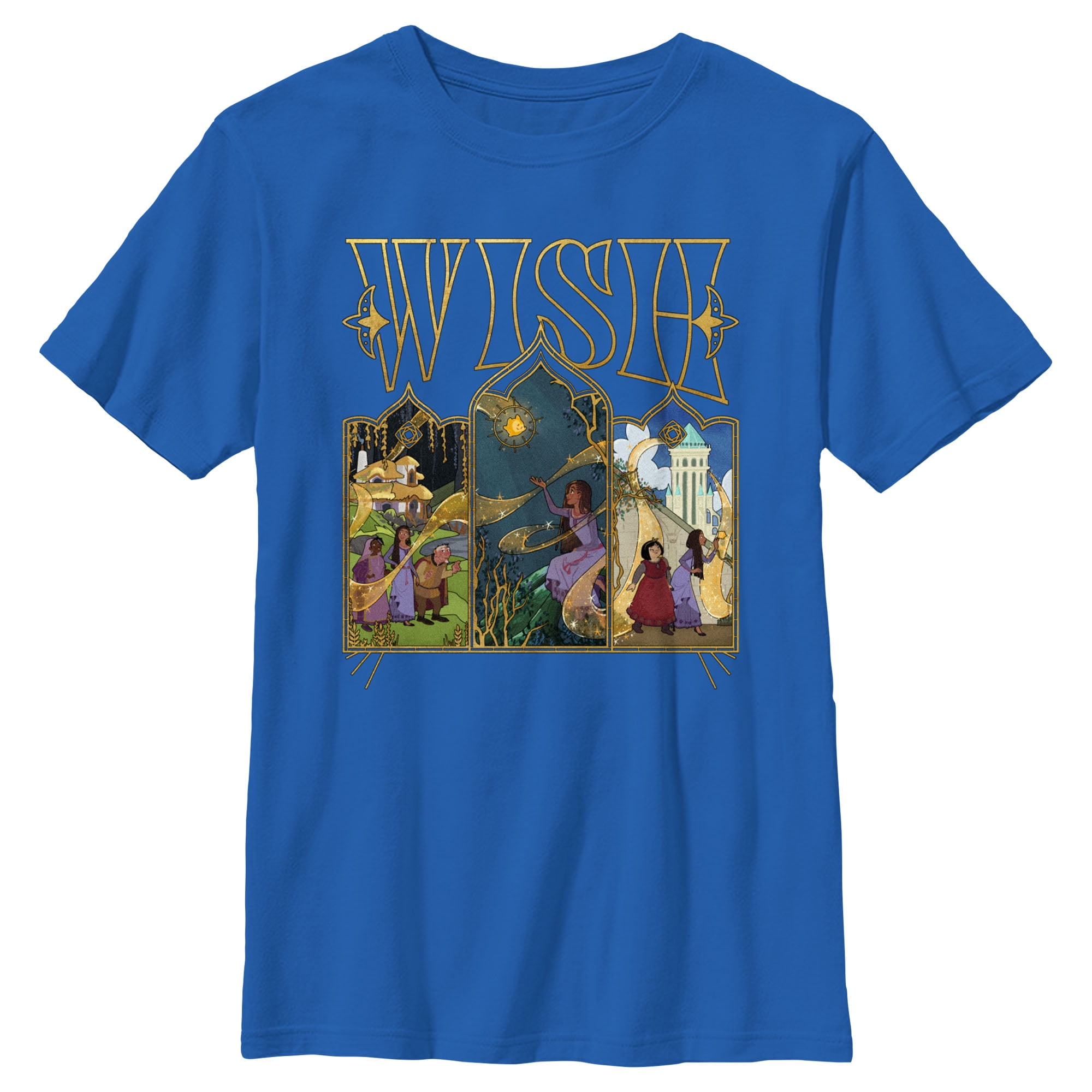 Boy's Disney Wish Stained Glass Scenes T-Shirt - Royal Blue - X Large ...