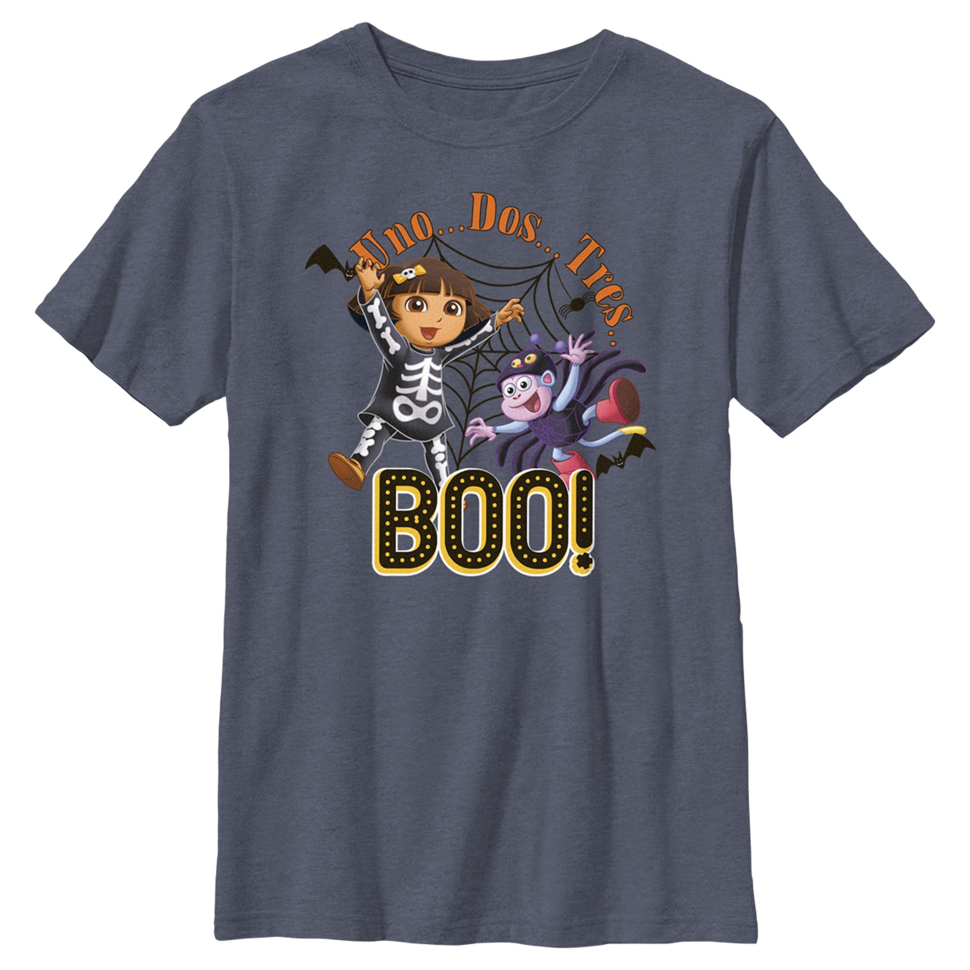 Boy's Dora the Explorer Halloween Friends Boo Graphic Tee Navy Blue ...