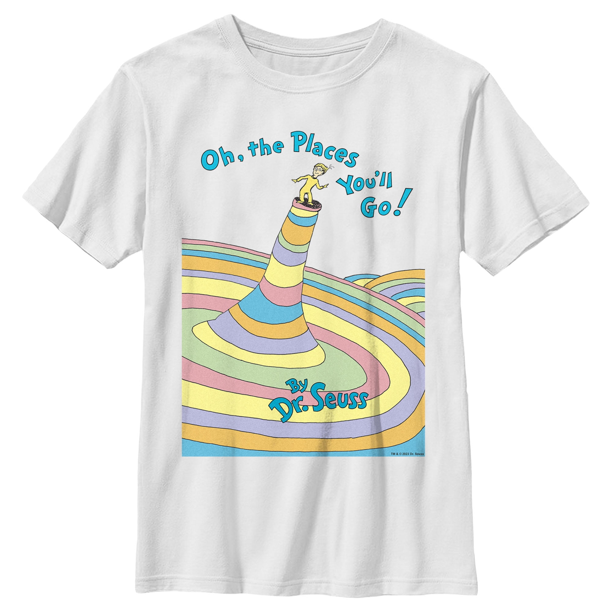 Dr. Seuss Boy's Oh The Places You'll Go Graphic Tee, White, Medium ...