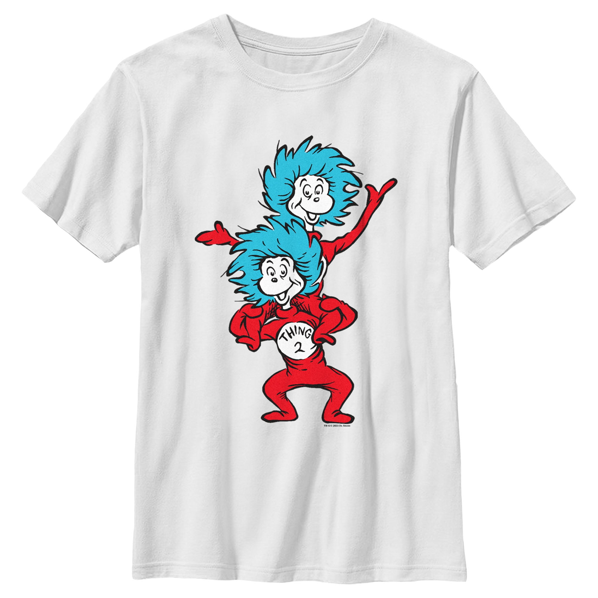 Dr. Seuss Boys' Thing 1 and Thing 2 Graphic Tee, White, Small - Walmart.com