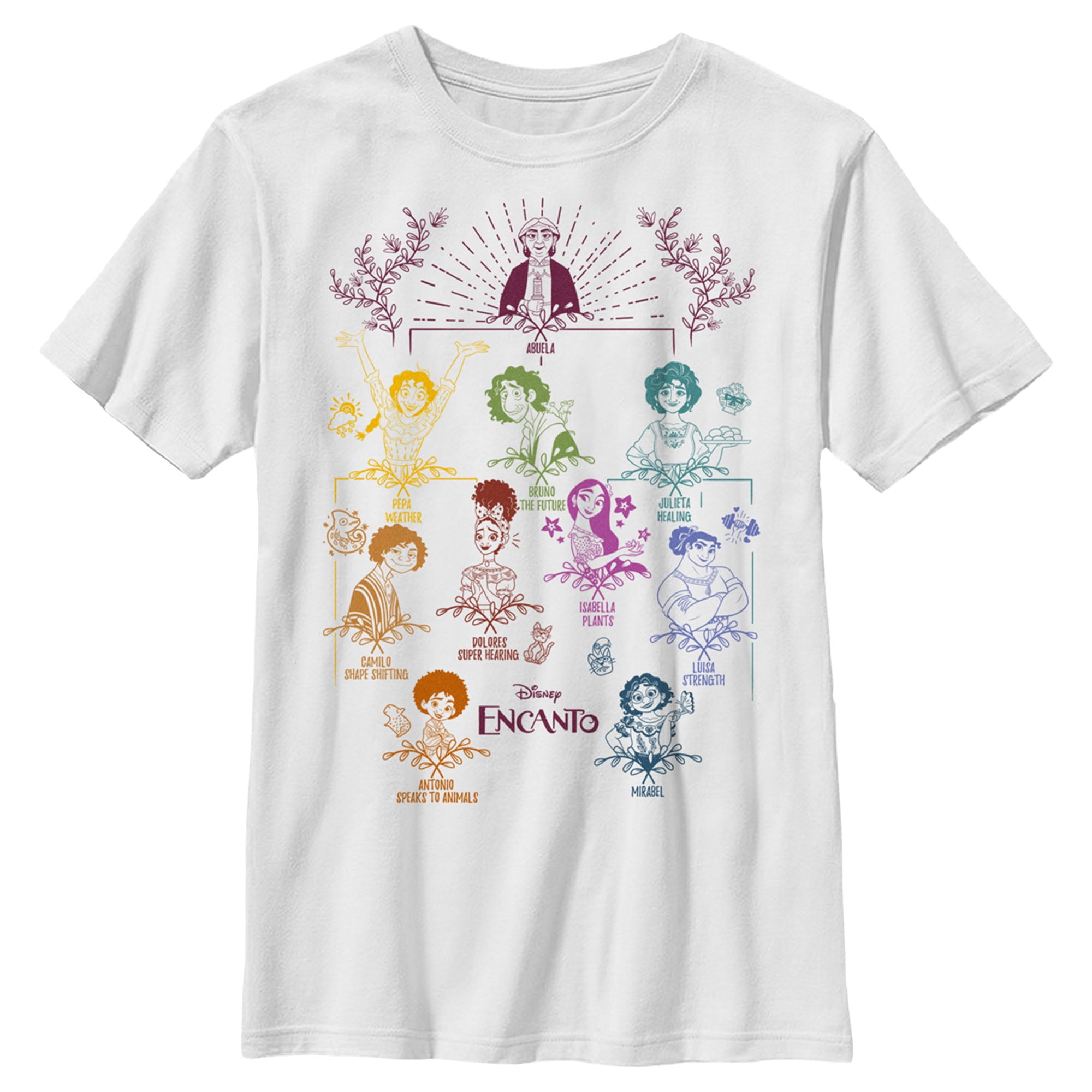 Boy's Encanto Madrigal Family Tree Graphic Tee White X Large - Walmart.com