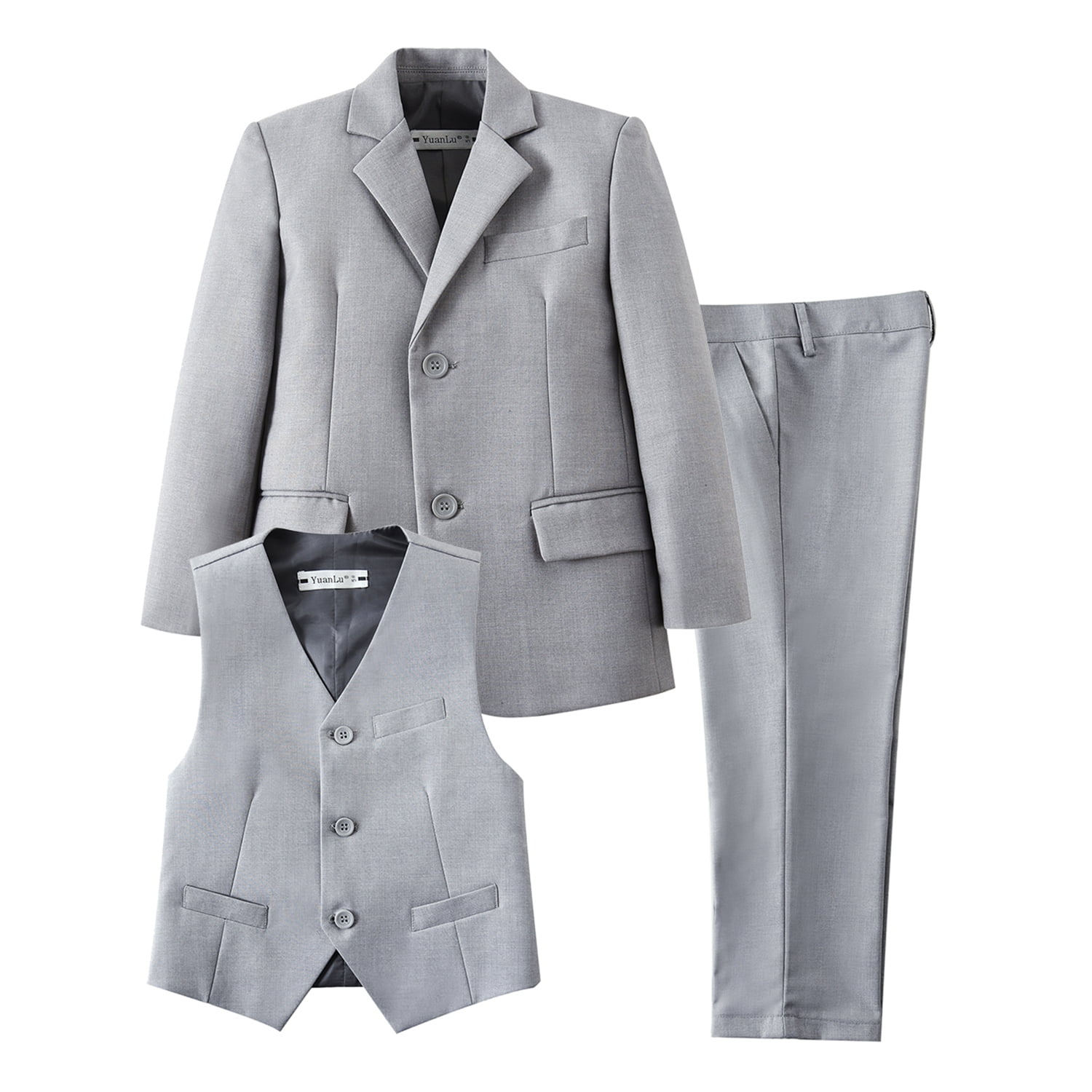 Boy's Formal Suit 3 Pieces Set Slim Fit Kids Tuxedo Suits for Wedding ...