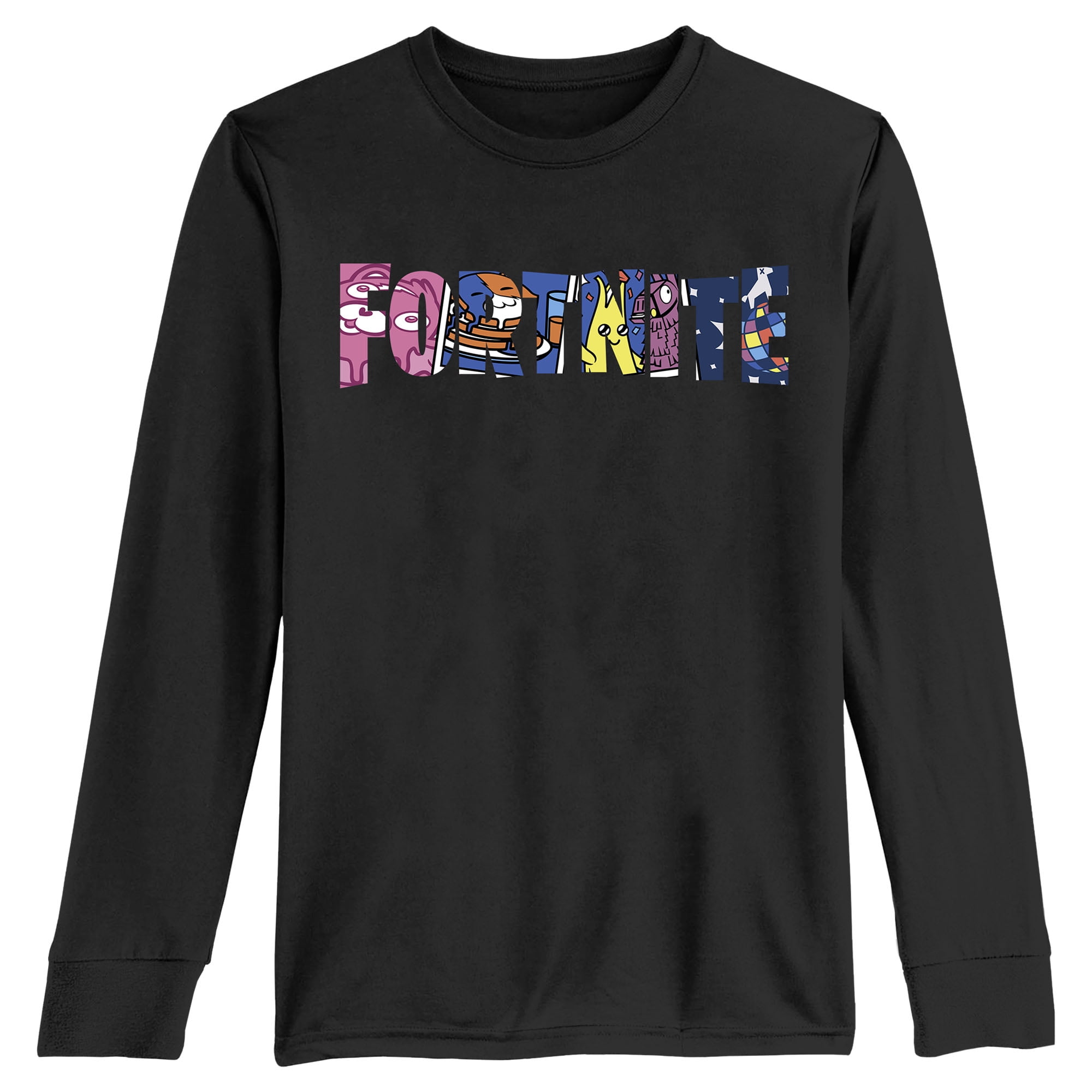 Boy's Fortnite Colorful Filled Logo Long Sleeve Shirt - Walmart.com
