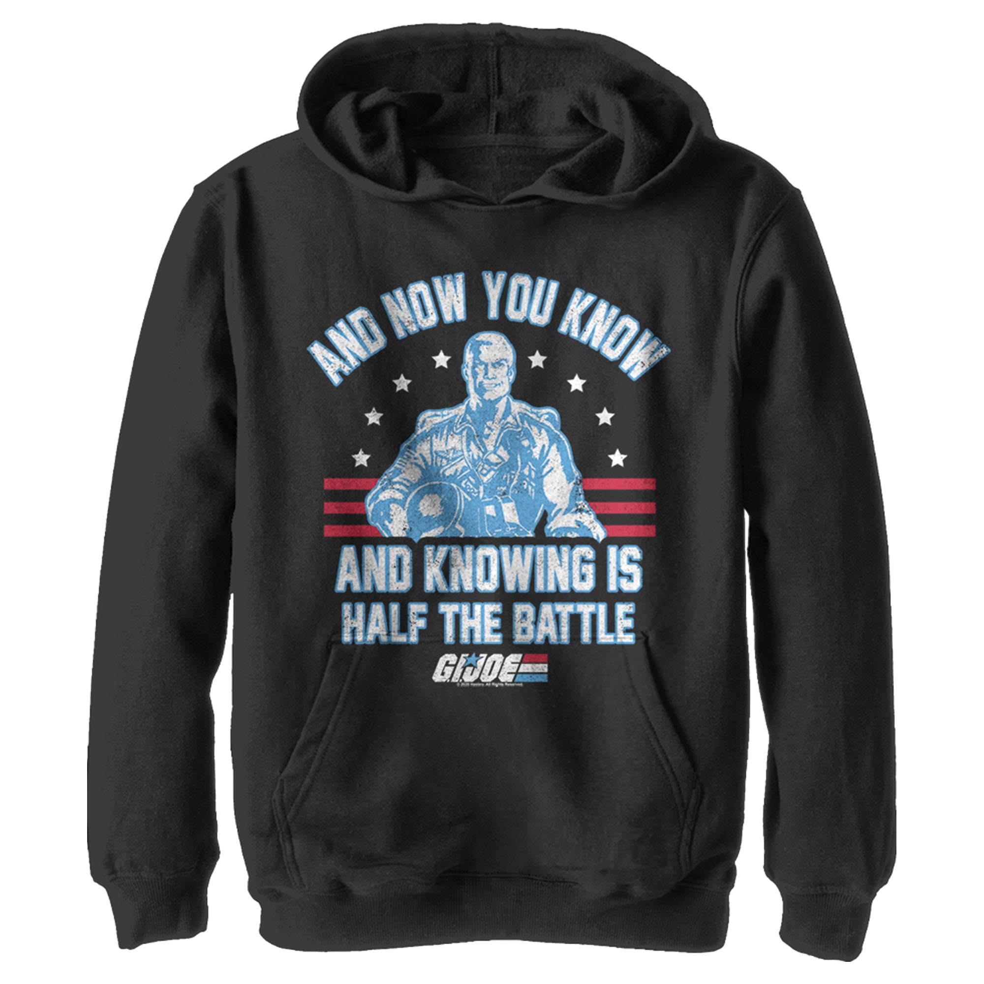 Boy's GI Joe 80s Cartoon PSA Phrase Pull Over Hoodie Black Small ...