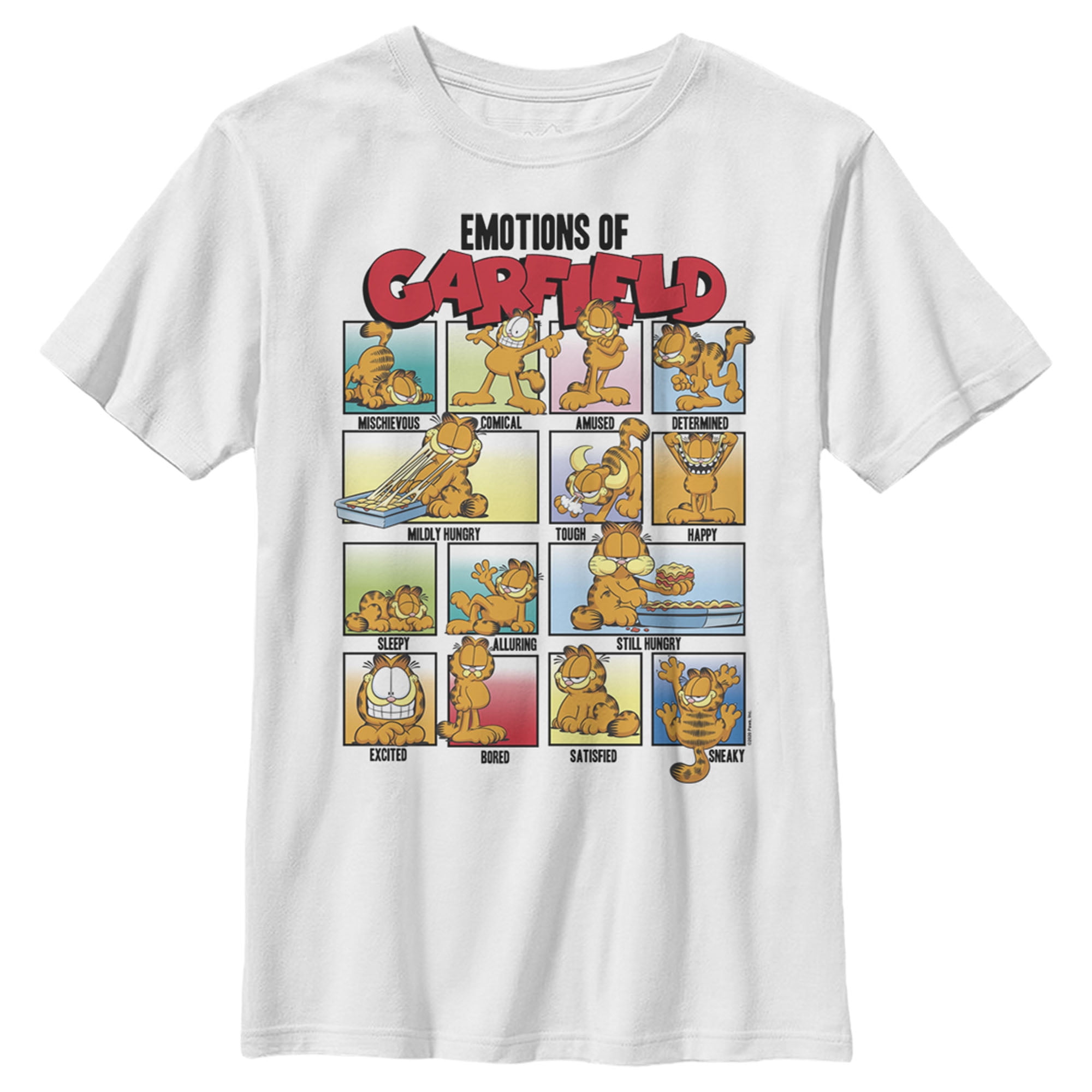 Boy's Garfield Colorful Emotions of Garfield Graphic T-Shirt - Walmart.com
