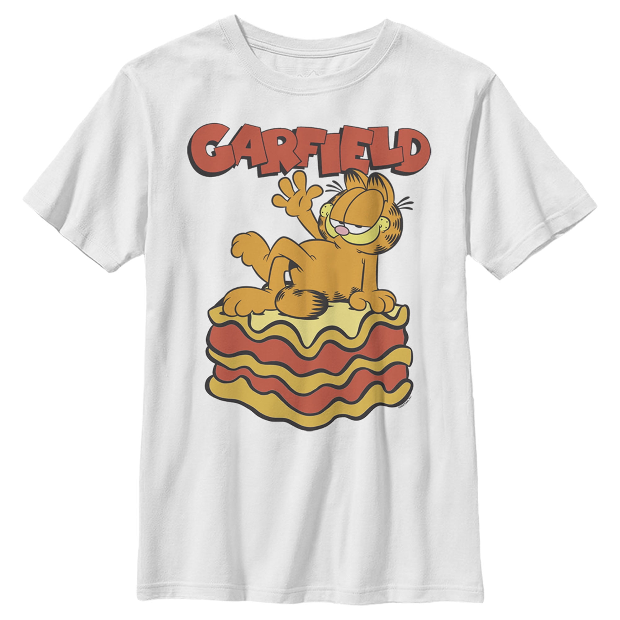 Garfield Boys' Cool Lasagna Lover Graphic Tee, White, Medium - Kids ...