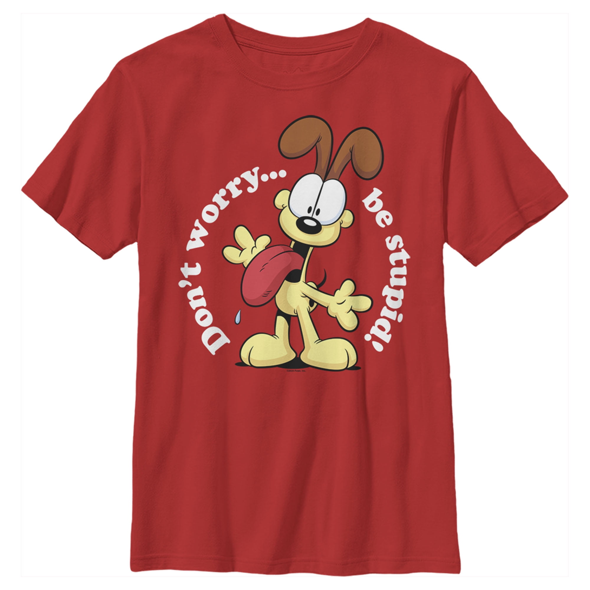 Boy's Garfield Don't Worry… Be Stupid Graphic T-Shirt - Walmart.com