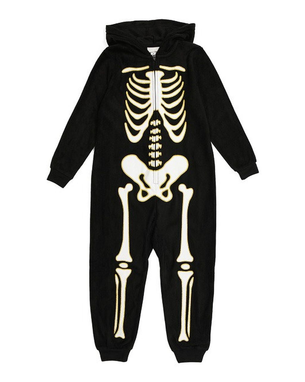 Boy's, Girl's Halloween Hooded Fleece Skeleton Bone Costume Pajama ...