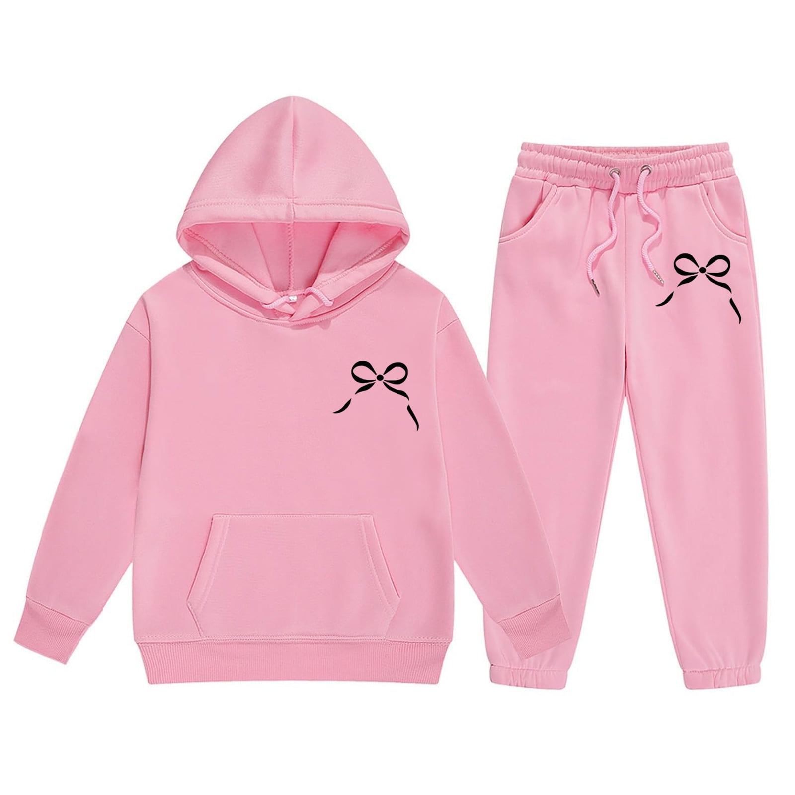 Boy's Girl's Trendy Dance Sweatsuits 2 Piece Kids Sports Hoodie ...