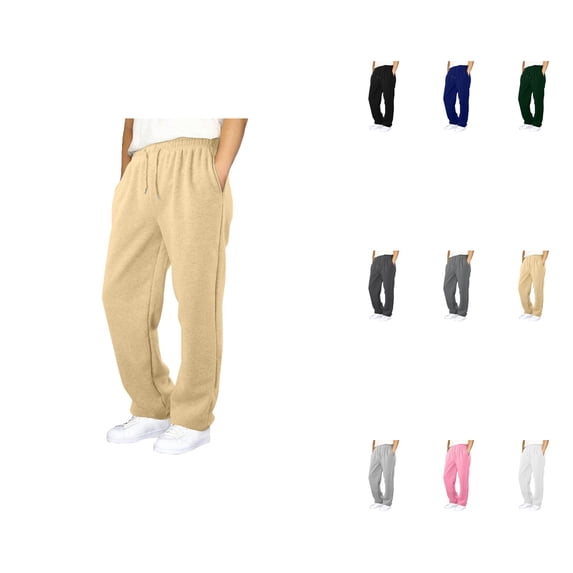 Boy's Girls Baggy Sweatpants Straight Leg Open Bottom Casual Pants ...