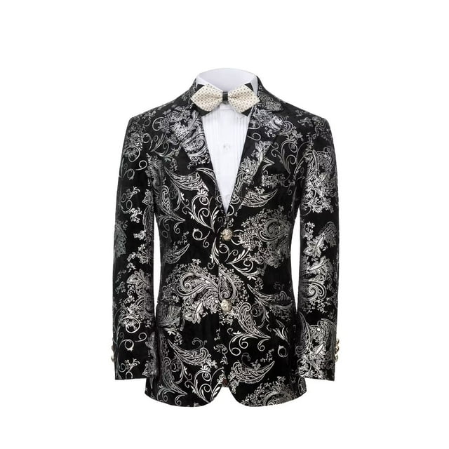 Boy's Gorgeous Pattern Suit Jacket, Button Front Lapel Coat, Formal ...