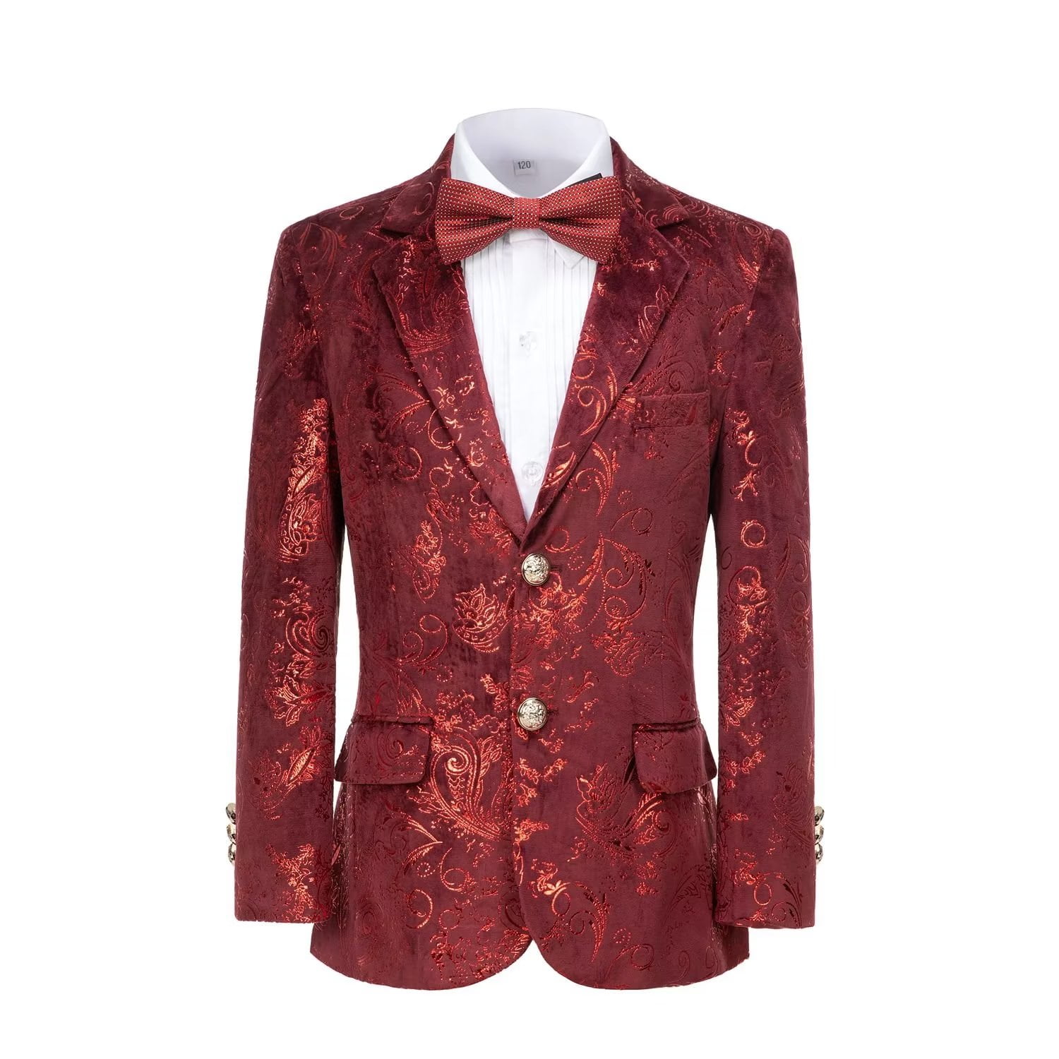 Boy's Gorgeous Pattern Suit Jacket, Button Front Lapel Coat, Formal ...