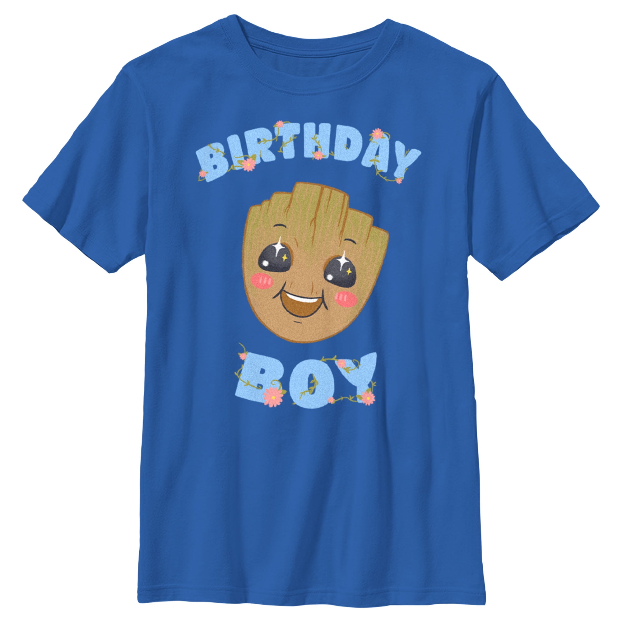 Boy's Guardians of the Galaxy Baby Face Birthday Boy Groot Graphic Tee ...