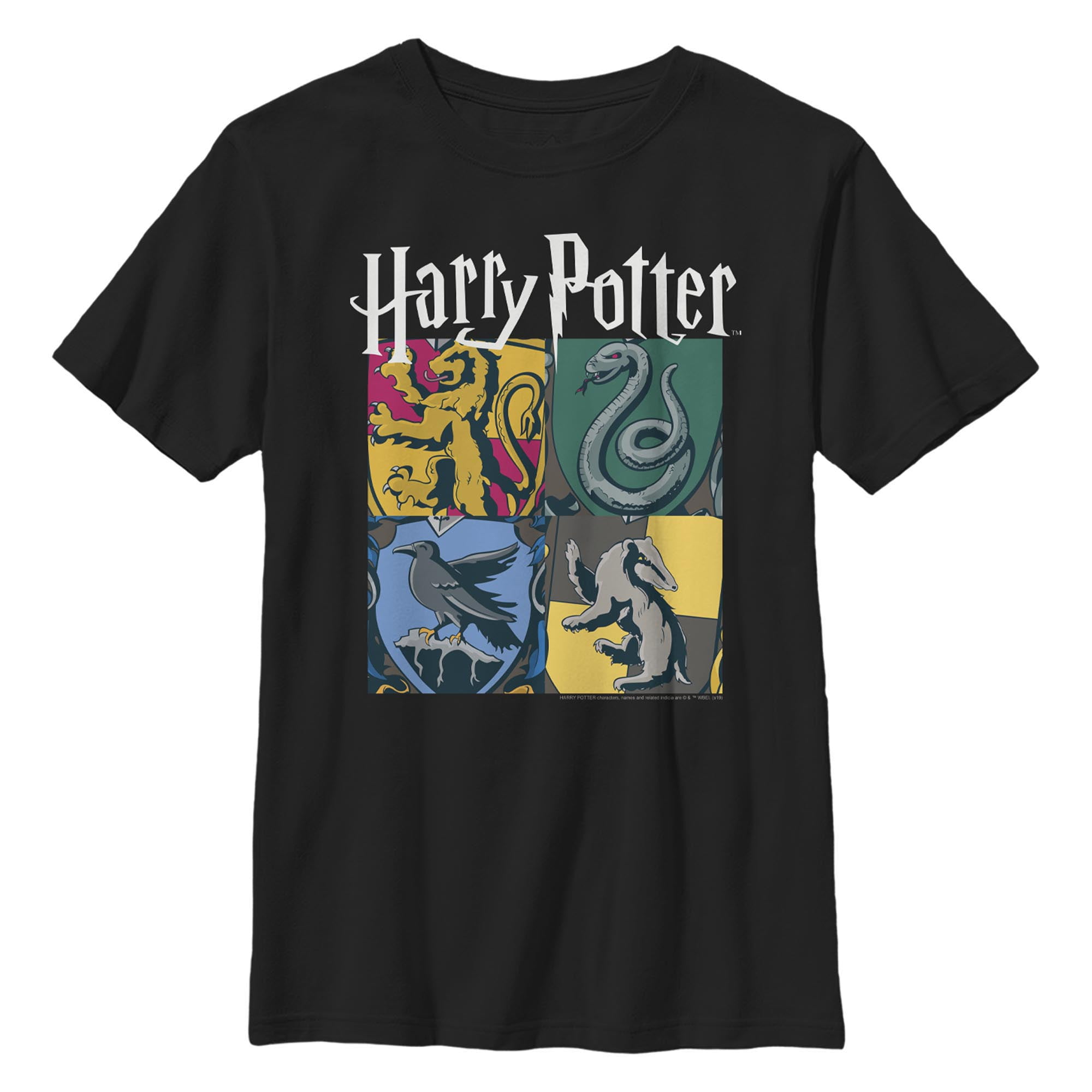 Boys' Husky Harry Potter Hogwarts Houses Vintage Collage Graphic T ...