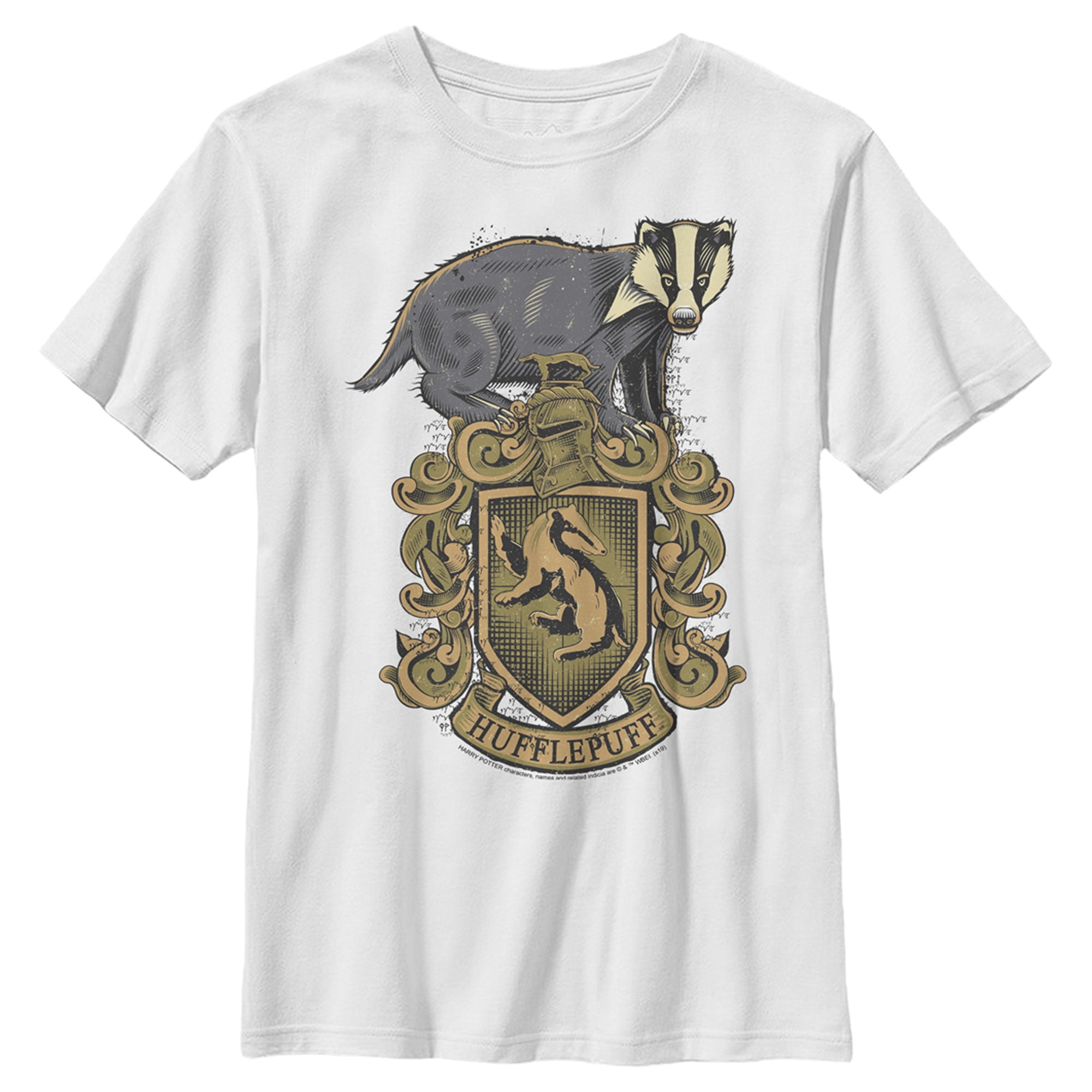 Boy's Harry Potter Hufflepuff Crest Graphic Tee White Small - Walmart.com