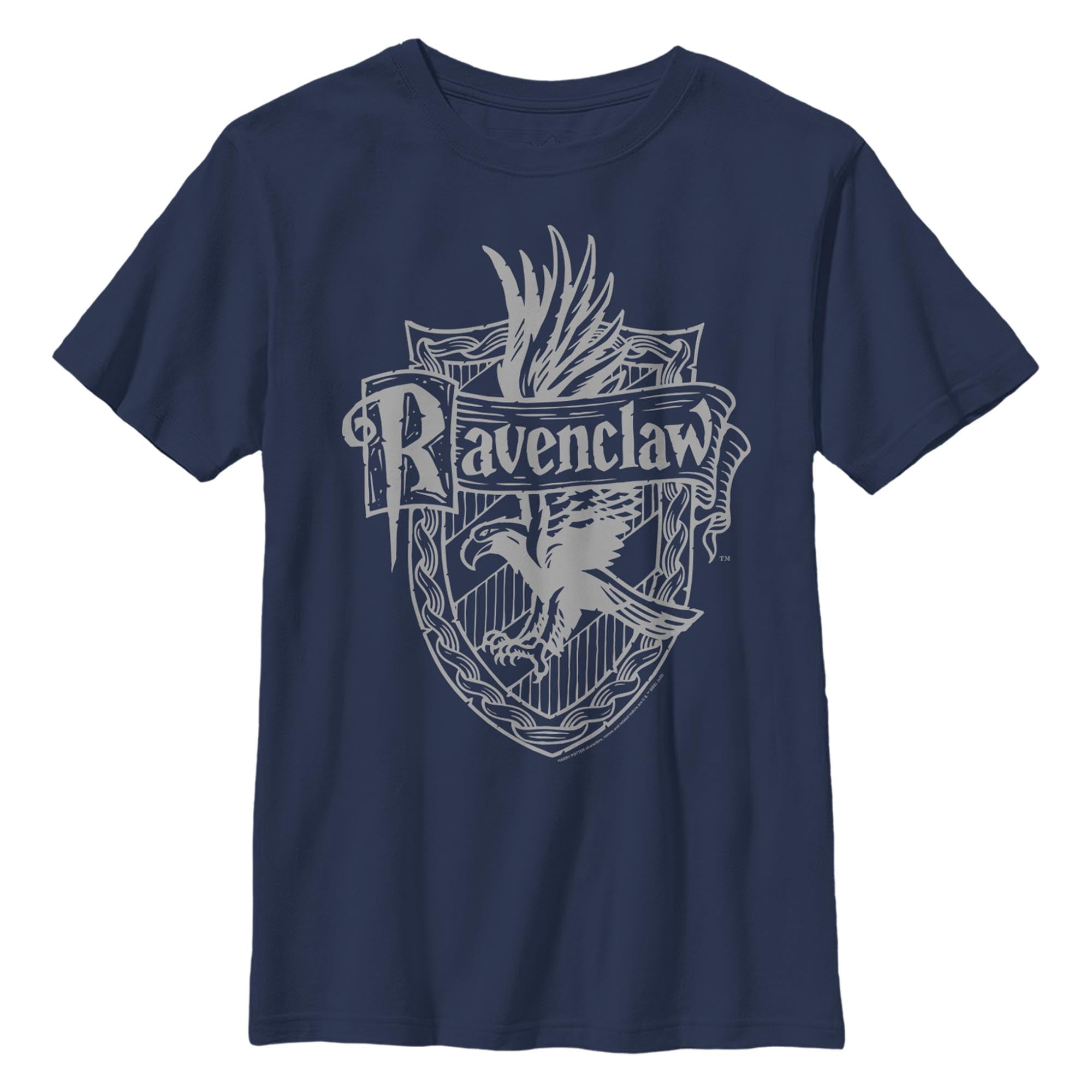 Boy's Harry Potter Ravenclaw Line Art Crest Graphic Tee Navy Blue Large ...