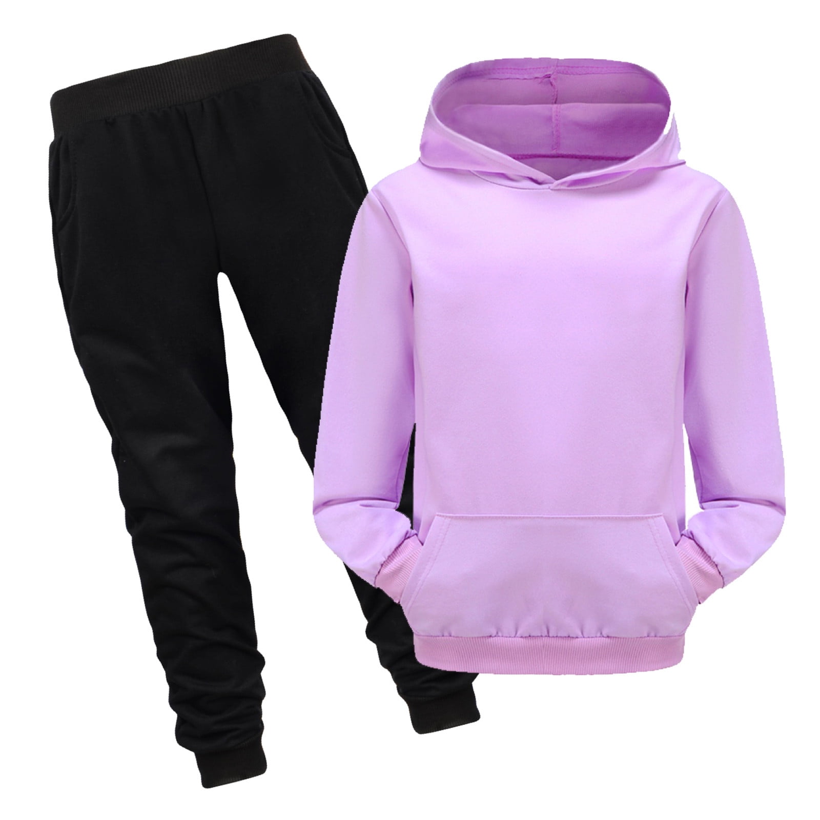Boy's Hooded Tracksuit Long Sleeve Solid Color Hoodie Sweatshirt ...