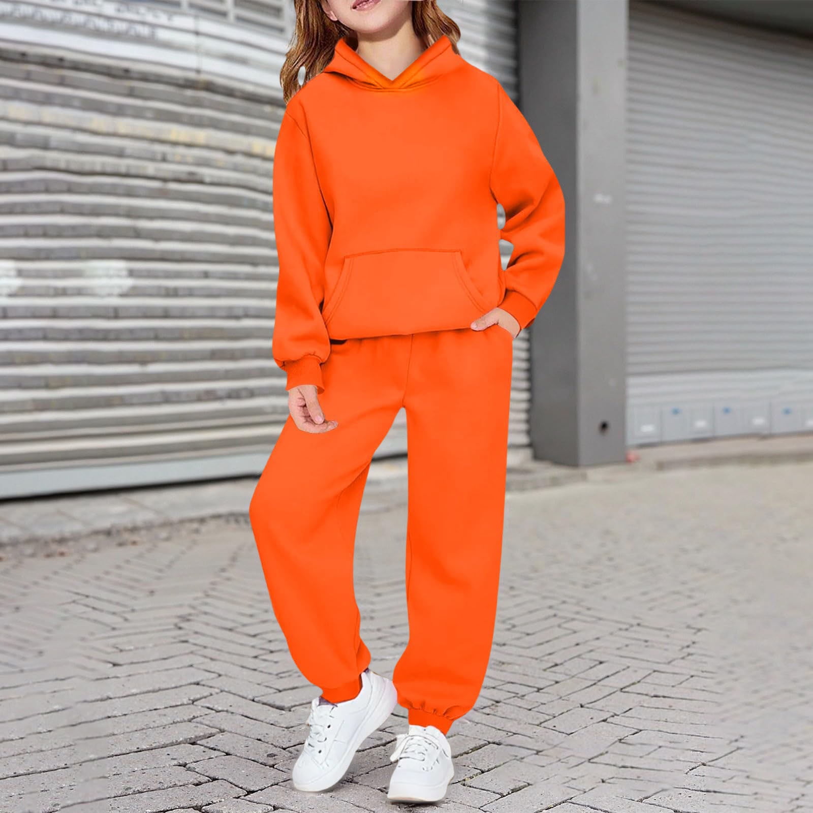 Boy's Hooded Tracksuit Pullover Sweatshirt Jogging Pants Set 2 Pieces ...