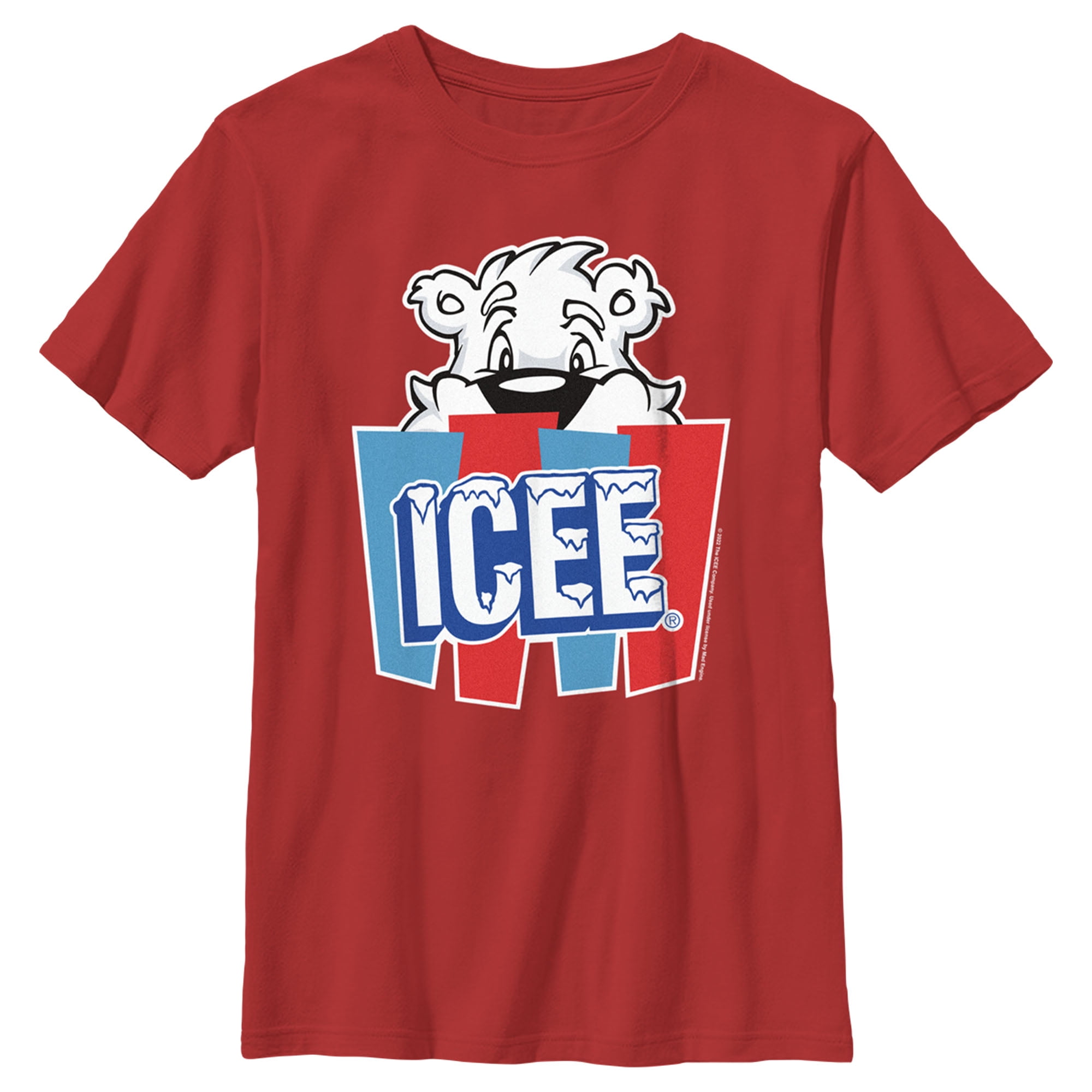 Boy's ICEE Peekaboo Bear Logo Graphic Tee Red Small - Walmart Business ...