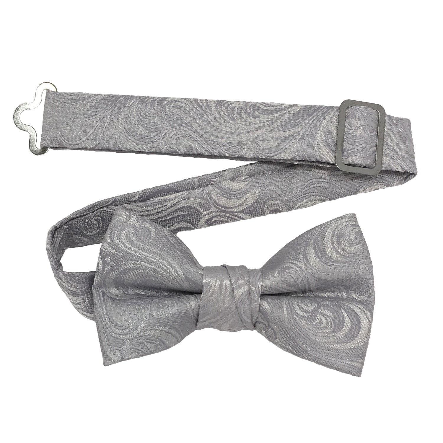 Boy’s Imperial Silver Formal Satin Pre-Tied Bow Tie in a Variety of ...