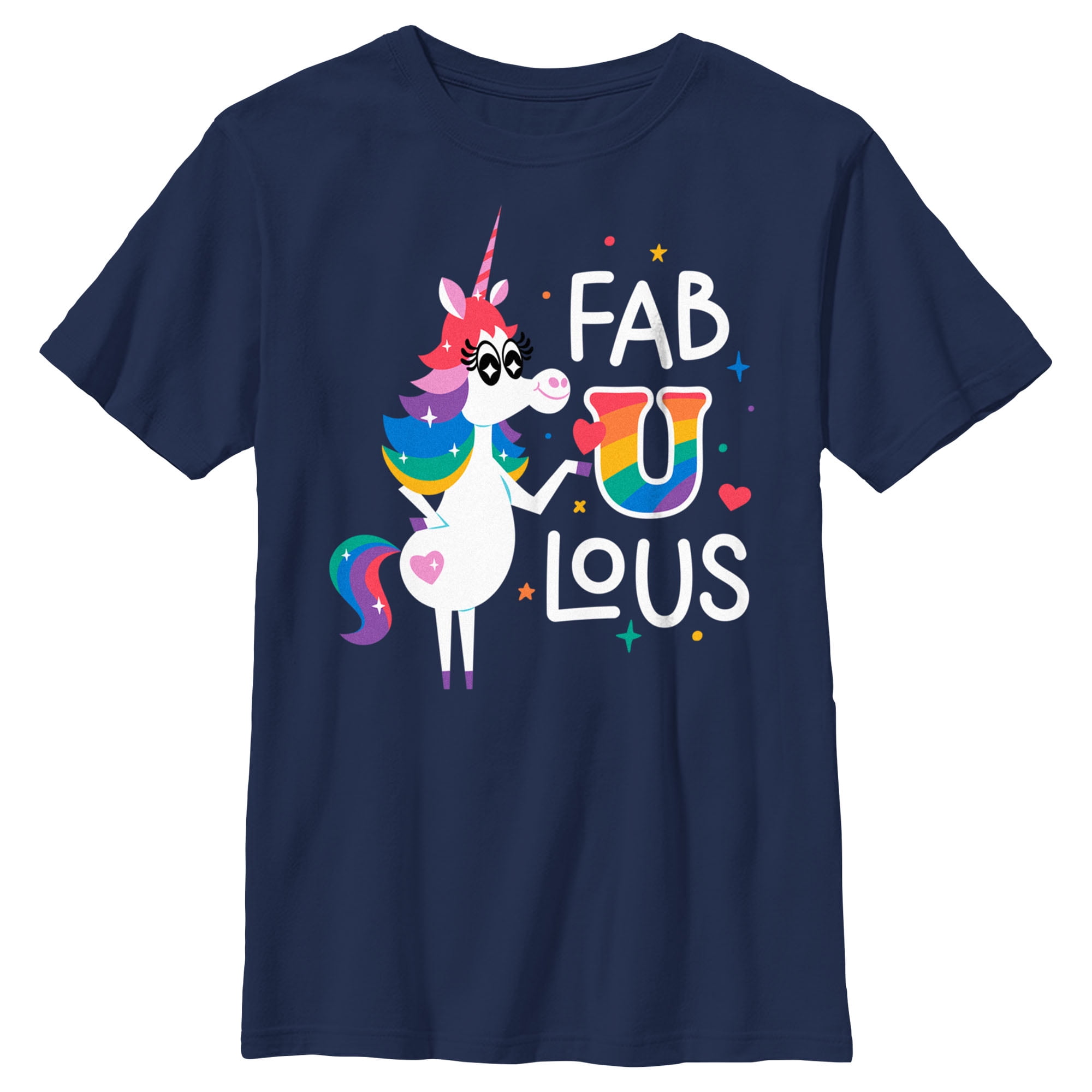 Boy's Inside Out Rainbow Unicorn Fab U Lous Graphic T-Shirt - Walmart.com