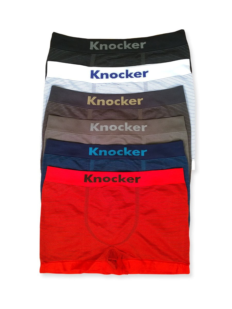 Boy's Junior Pack of 6 Seamless Nylon Boxer Briefs Sets (Thin Stripe ...