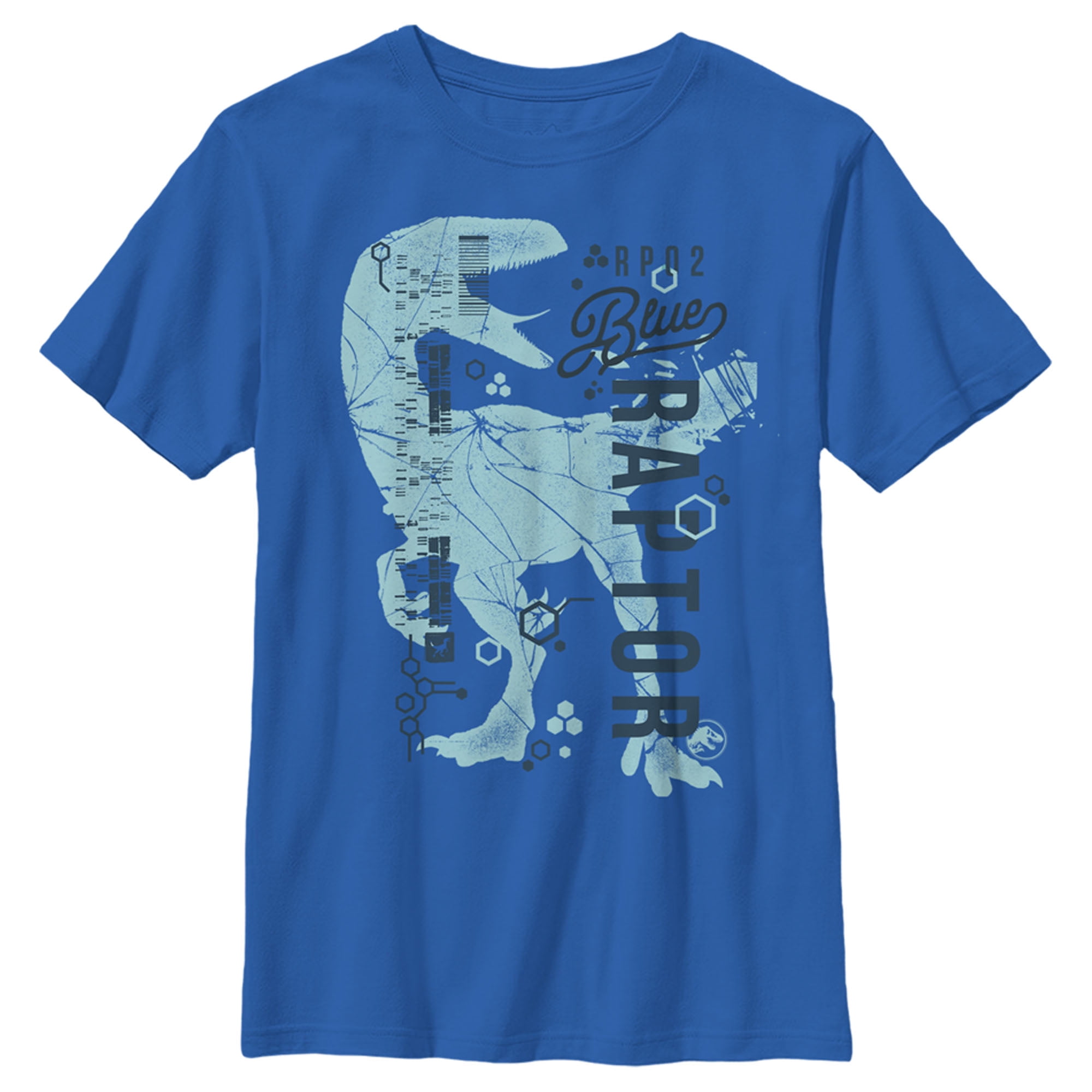 Boy's Jurassic World RP02 Blue Raptor Graphic Tee Royal Blue X Small ...