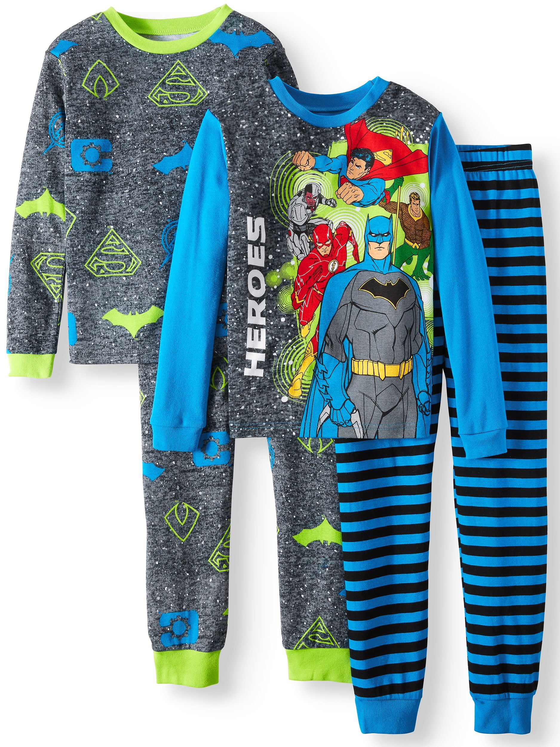 Boy's Justice League Cotton 4 Piece Pajama Sleep Set (Big Boys & Little ...