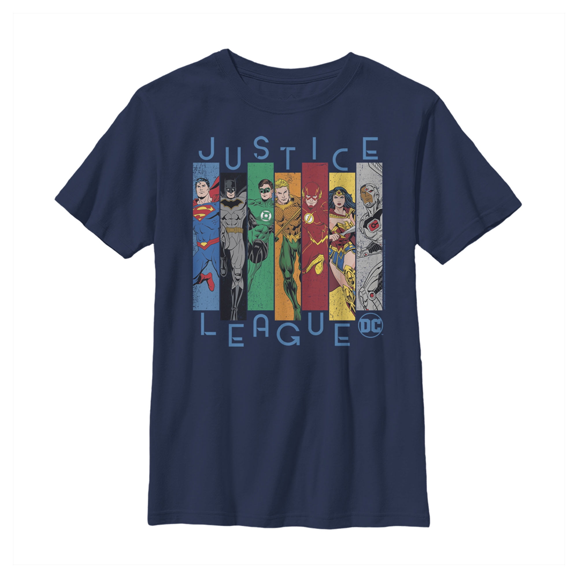 Boy's Justice League Gang is Here Graphic Tee Navy Blue Large - Walmart ...