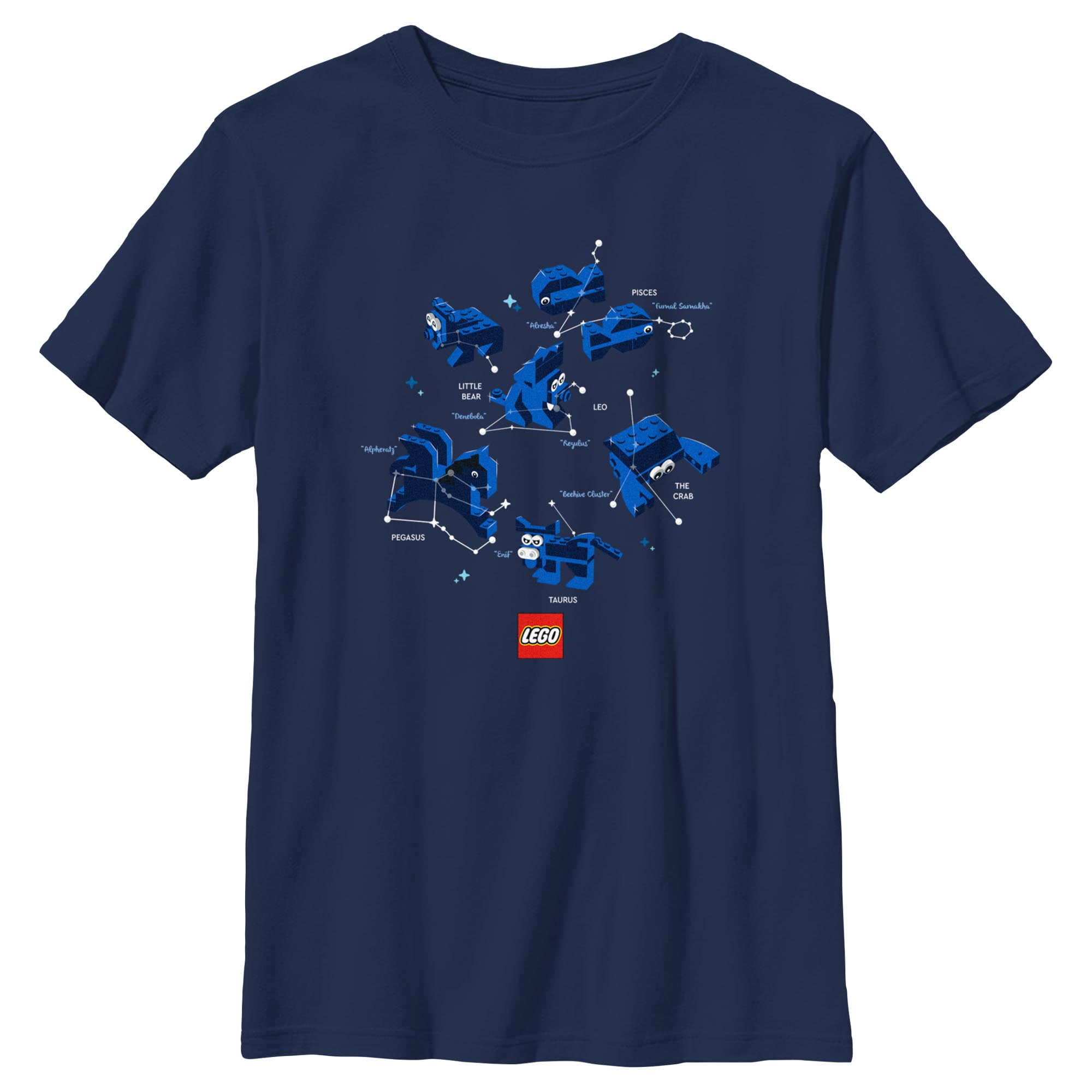 Boy's LEGO Zodiac Star Constellations Graphic Tee Navy Blue Medium - Walmart.com