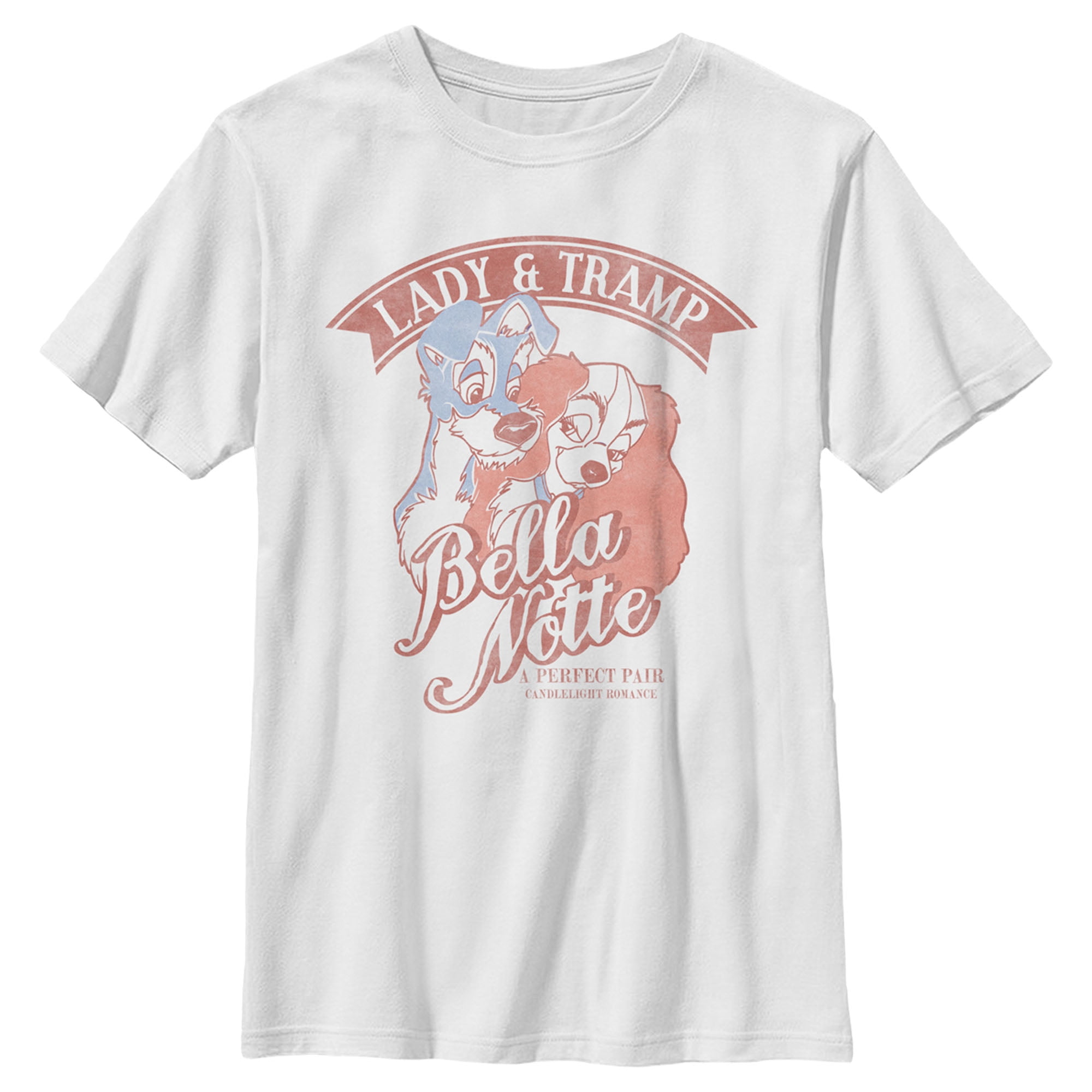 Boy's Lady and the Tramp Perfect Pair Retro Sketch Graphic Tee White ...