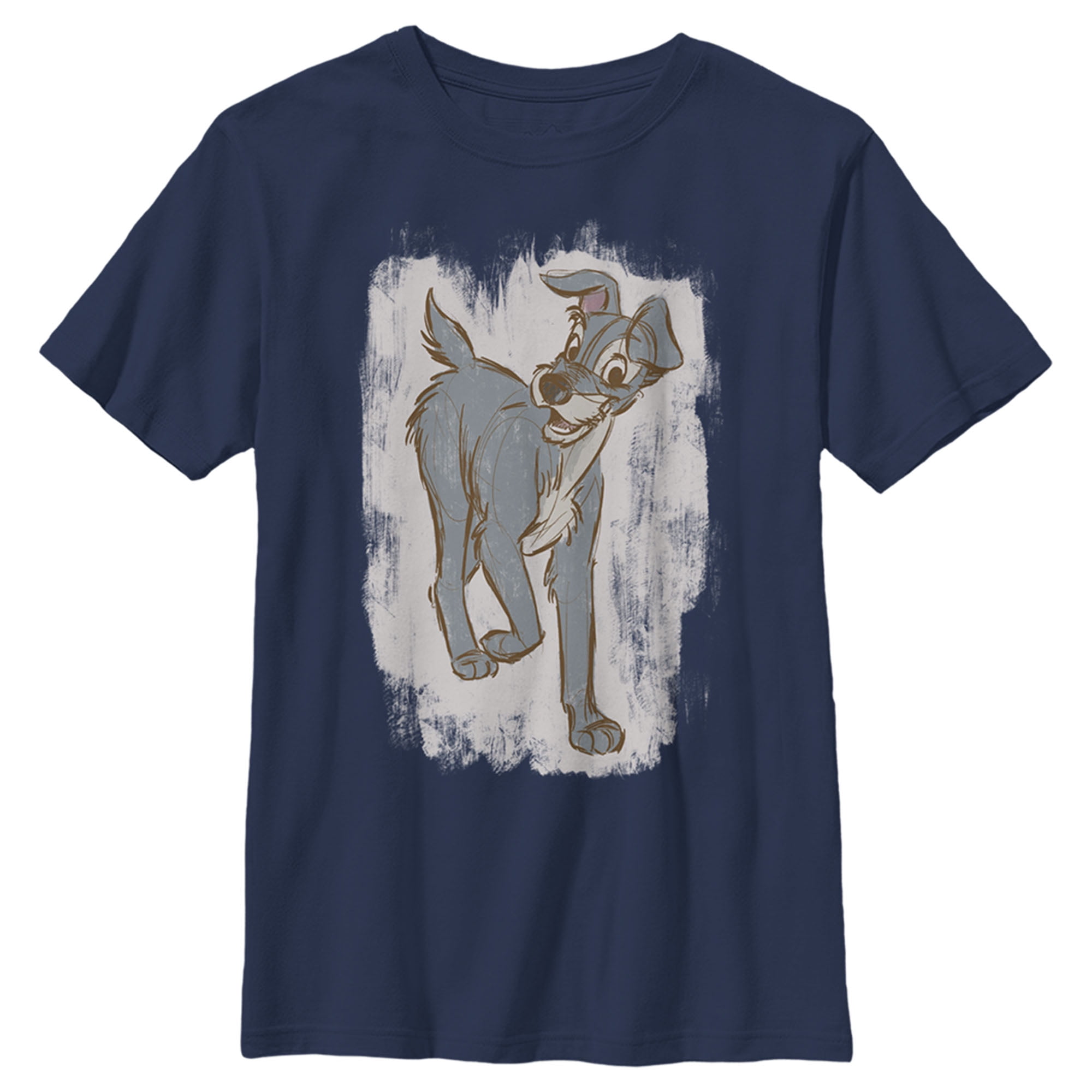 Boy's Lady and the Tramp Retro Sketch Pose Graphic Tee Navy Blue X ...