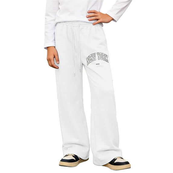 Boy's Letter Graphic Wide Leg Sweatpants Baggy Pants Athletic Track ...