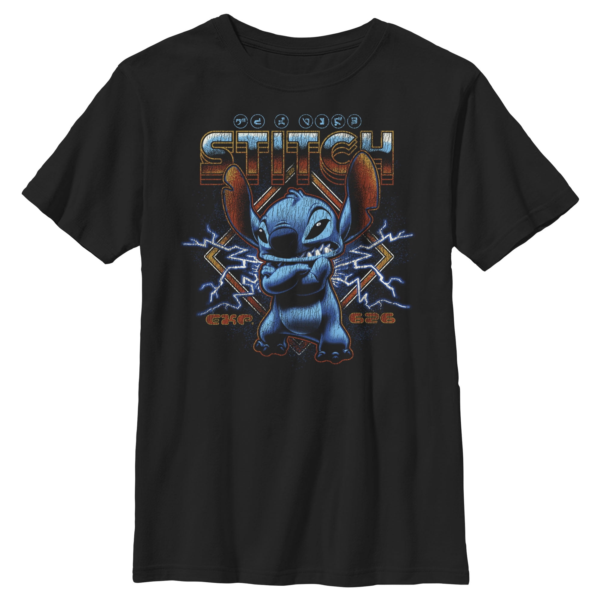 Boy's Lilo & Stitch 80s Rocker Stitch Graphic Tee Black X Small ...