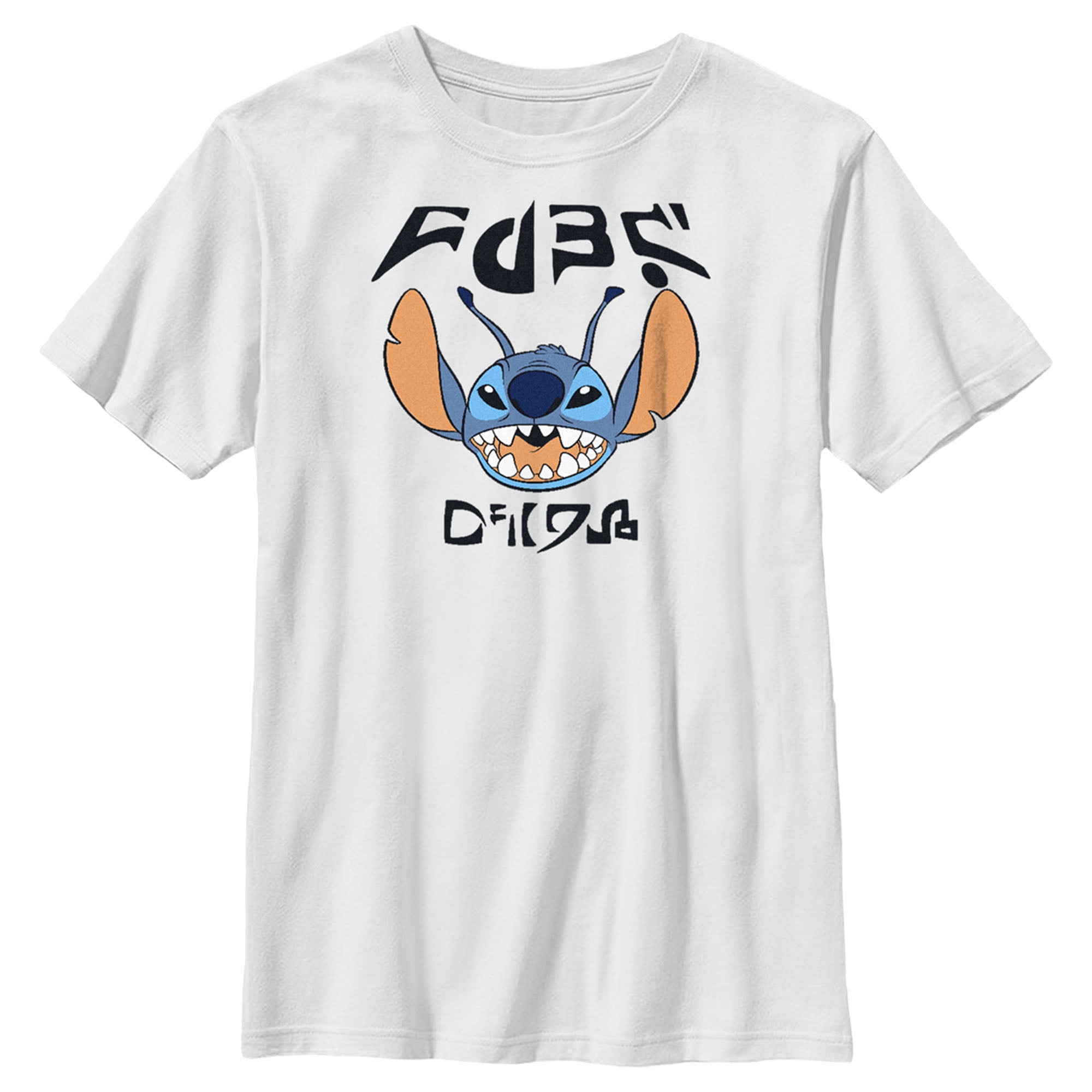 Boy's Lilo & Stitch Alien Language Stitch Graphic Tee White Large ...