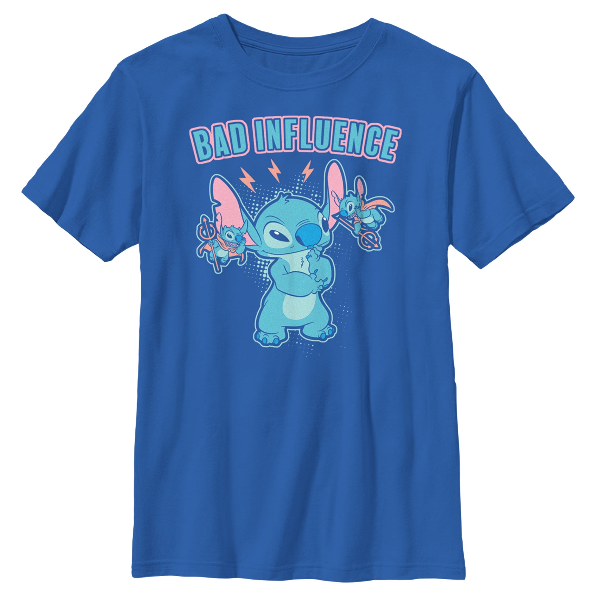 Boy's Lilo & Stitch Bad Influence Graphic Tee Royal Blue Large ...