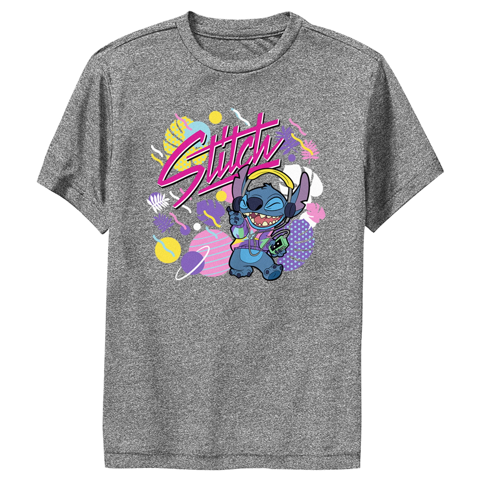 Boy's Lilo & Stitch Colorful Retro Stitch Performance Graphic Tee ...