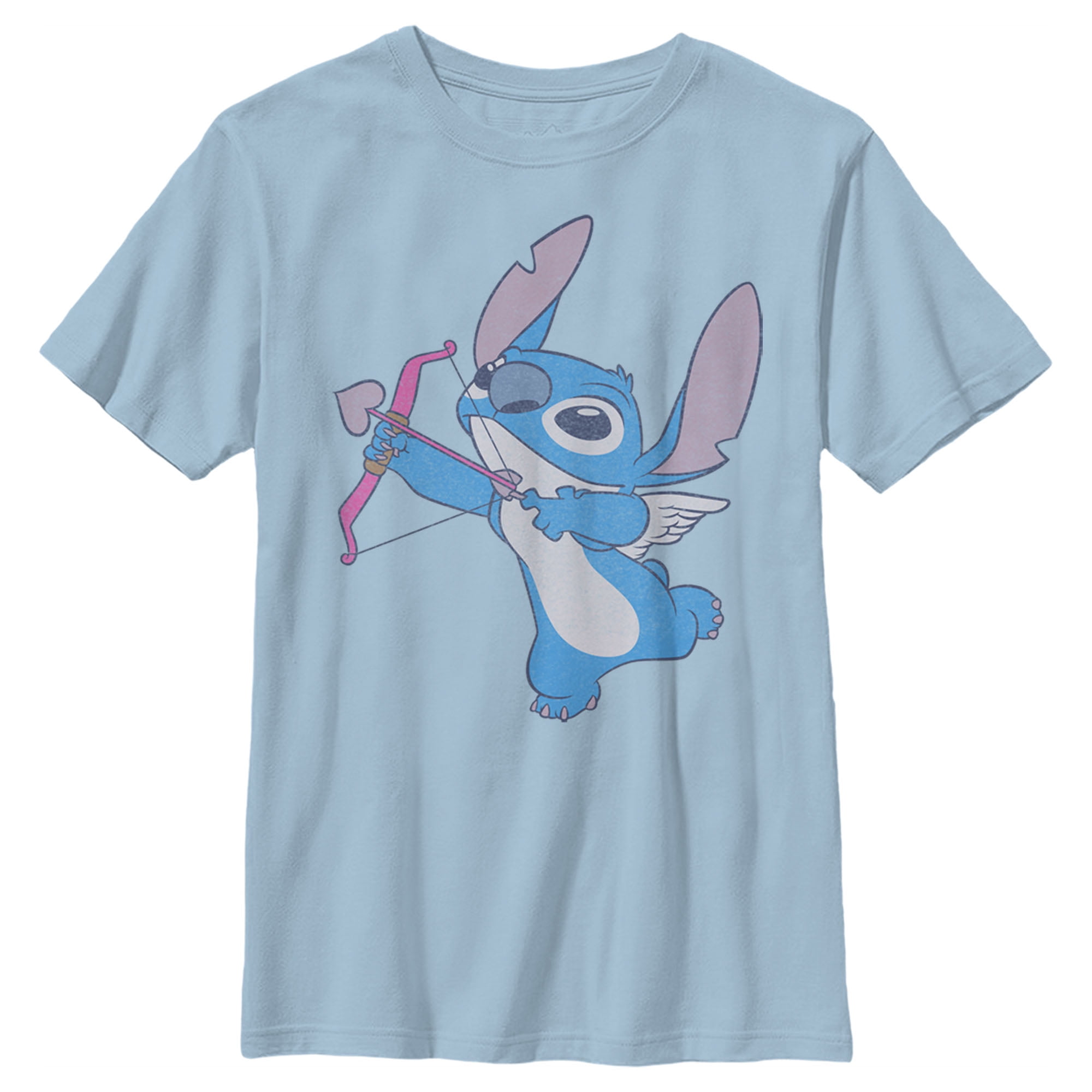 Boy's Lilo & Stitch Cupid Stitch With Heart Arrows Graphic Tee Light ...