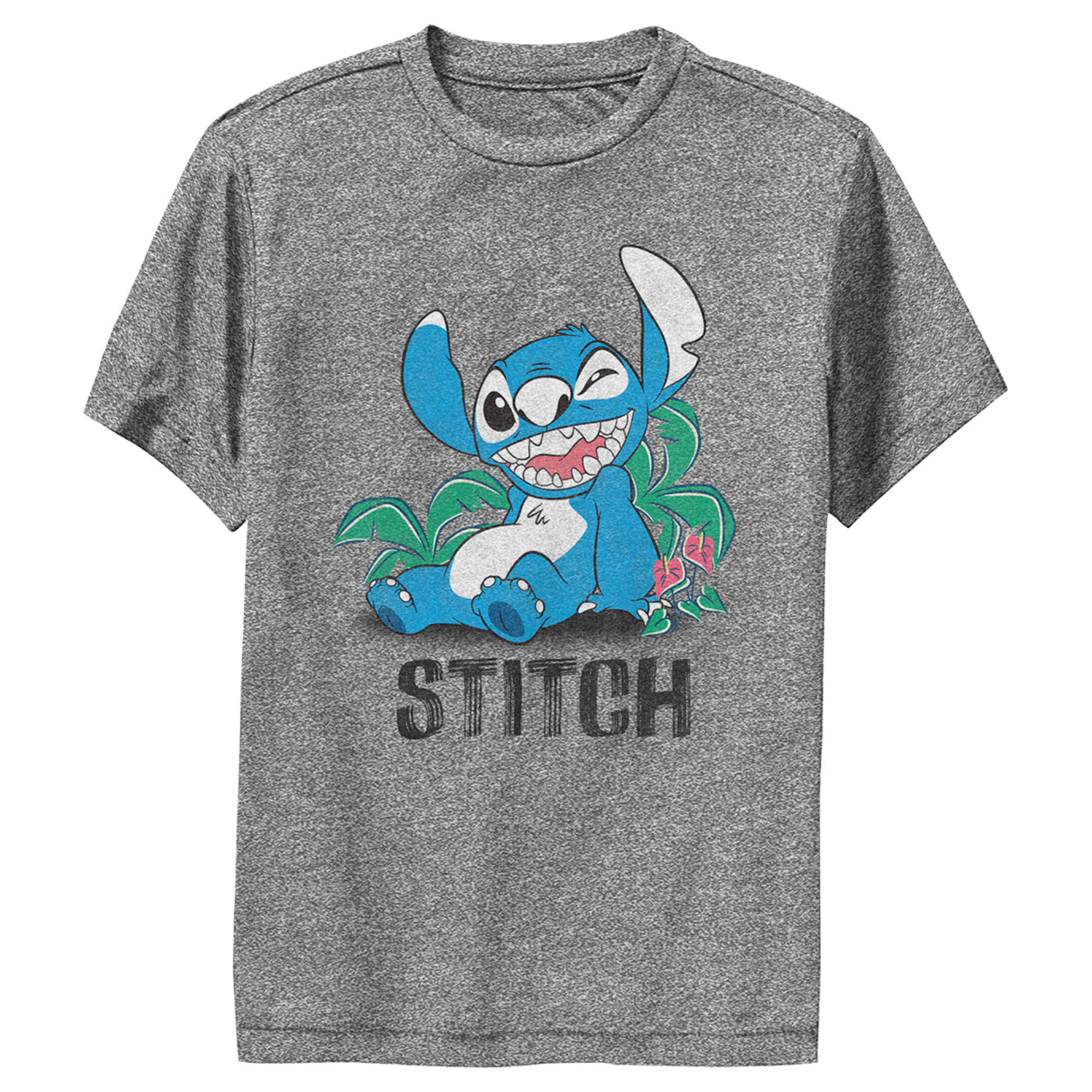 Boy's Lilo & Stitch Distressed Stitch Wink Performance Graphic Tee ...