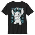 Boy's Lilo & Stitch Grumpy Blue Flowers Graphic Tee Black Small ...