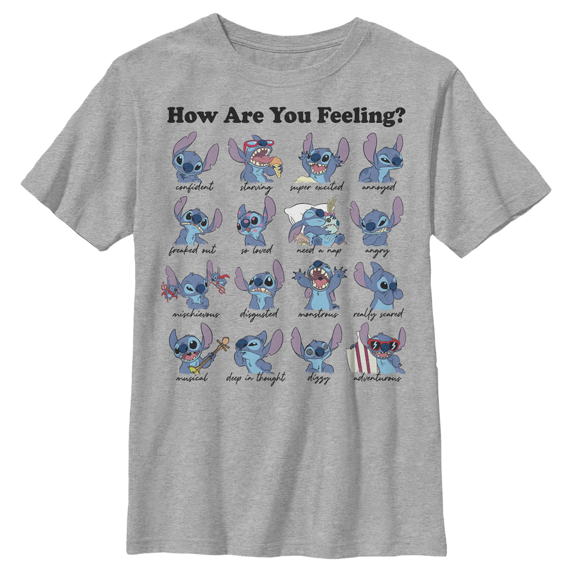 Boy's Lilo & Stitch How Are You Feeling Graphic Tee Athletic Heather X ...