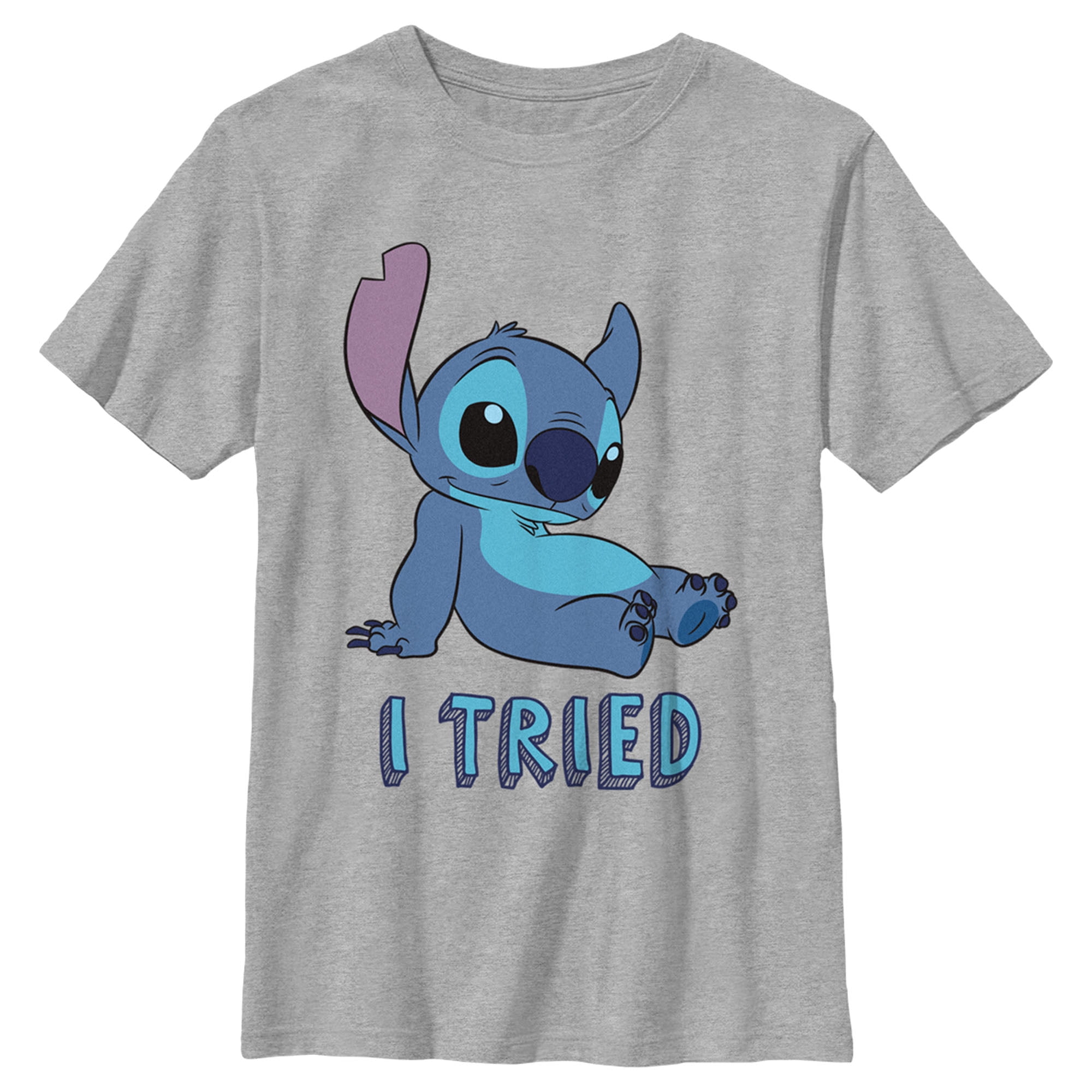 Boy's Lilo & Stitch I Tried Relaxed Stitch Graphic Tee Athletic Heather ...