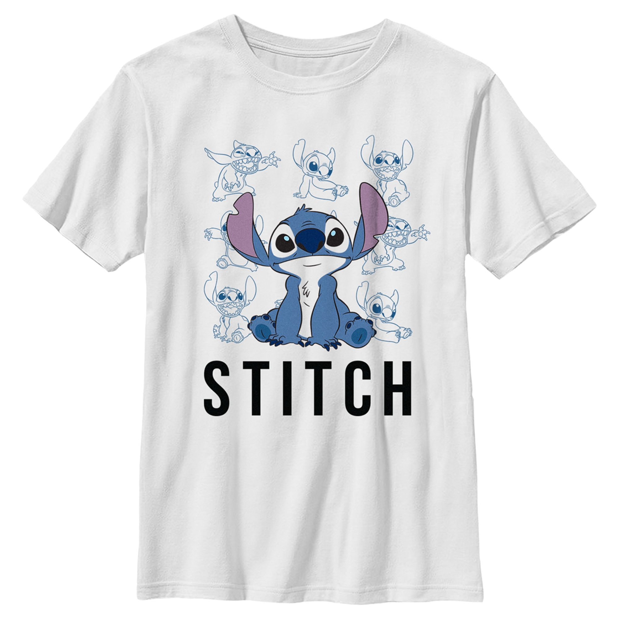 Boy's Lilo & Stitch Iconic Poses Collage Graphic Tee White Small ...
