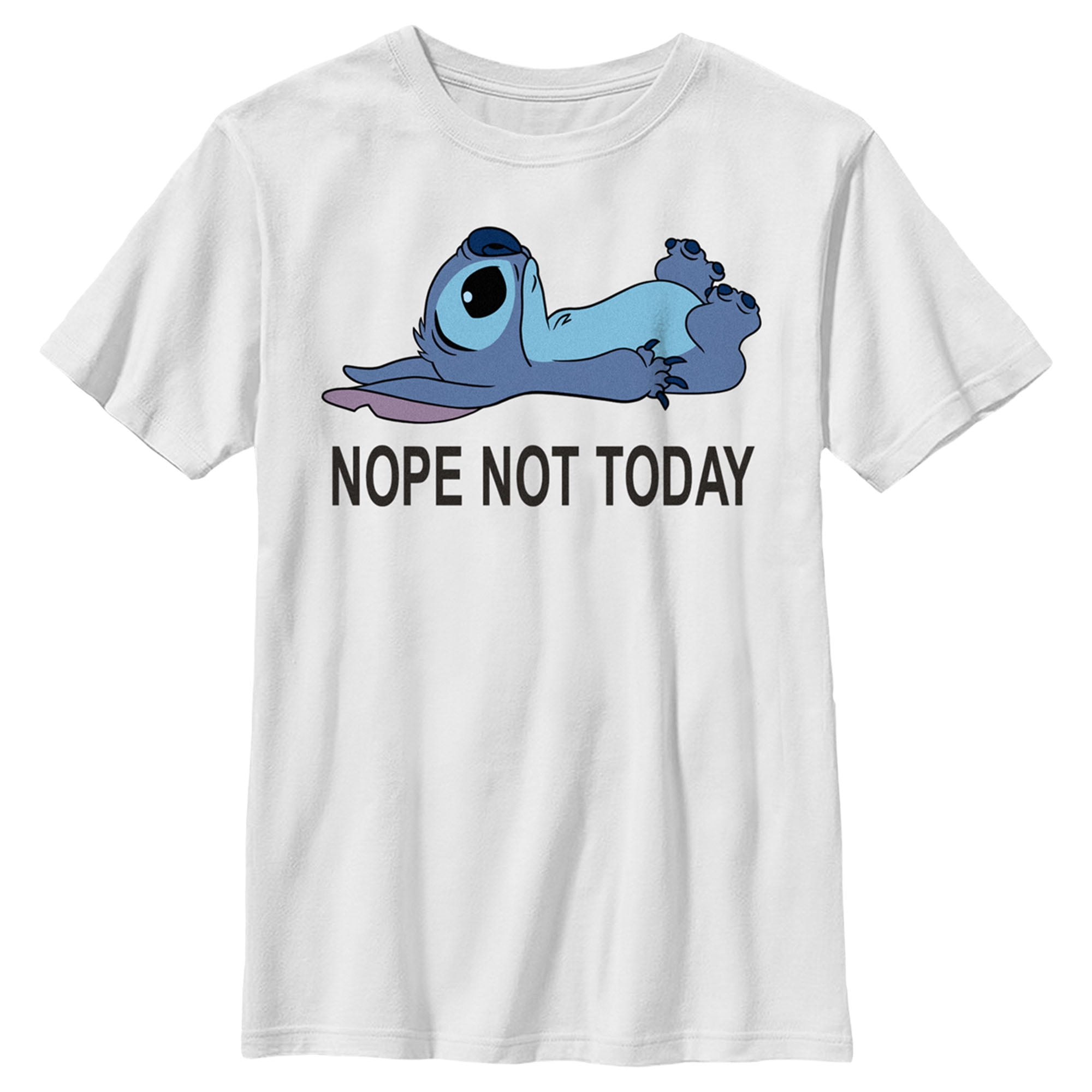 Boy's Lilo & Stitch Nope Not Today Graphic Tee White Large - Walmart.com