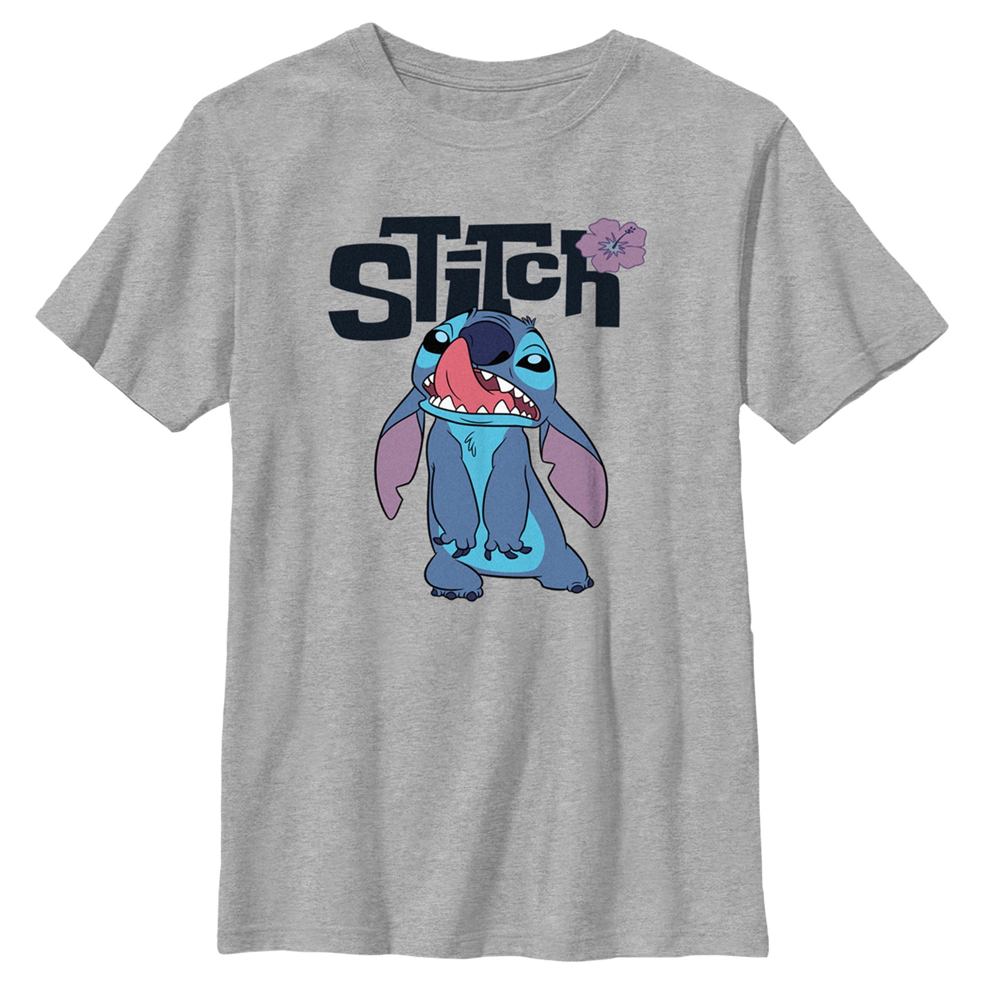 Boy's Lilo & Stitch Nose Picker Stitch Graphic Tee Athletic Heather ...