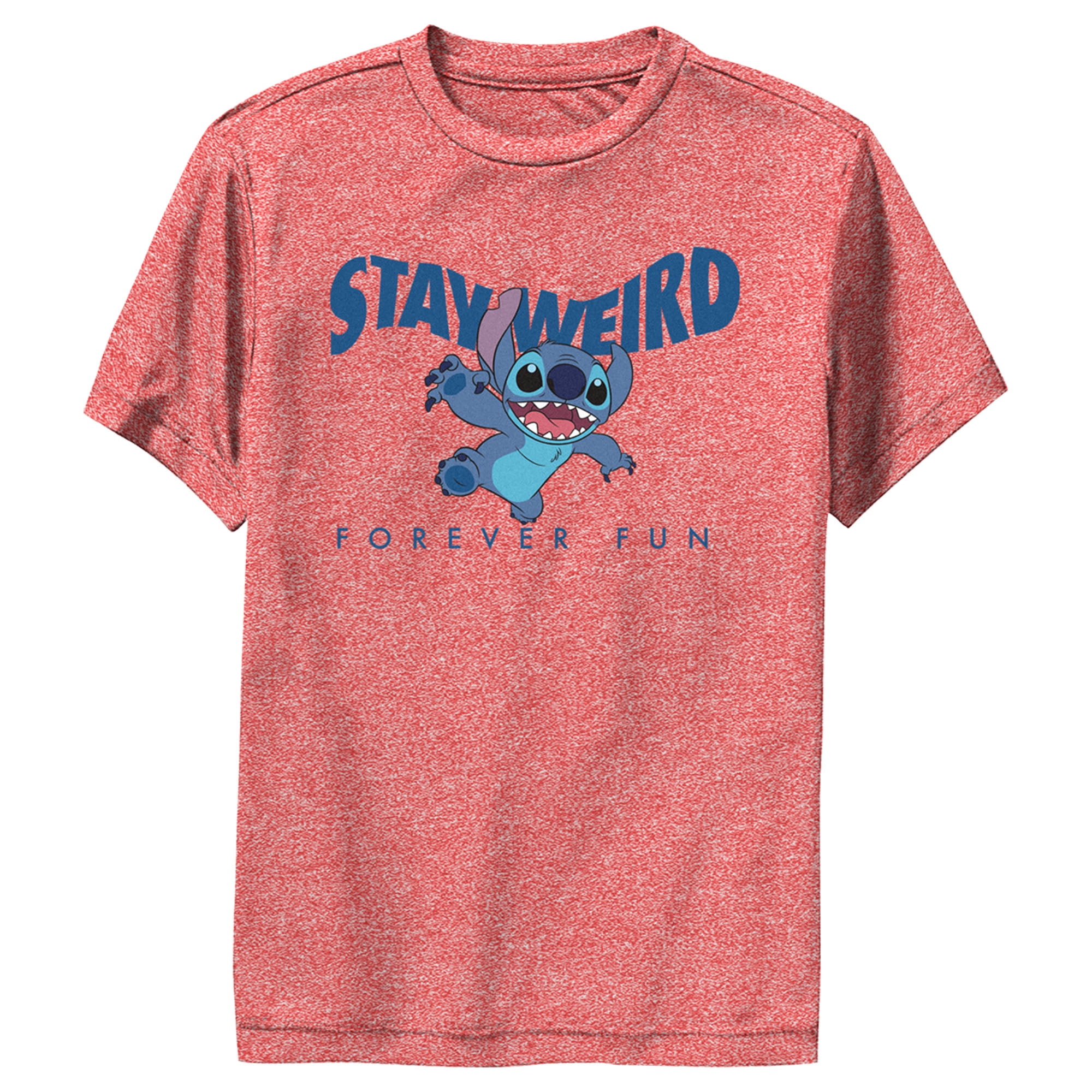 Boy's Lilo & Stitch Stay Weird Forever Fun Performance Graphic Tee Red ...
