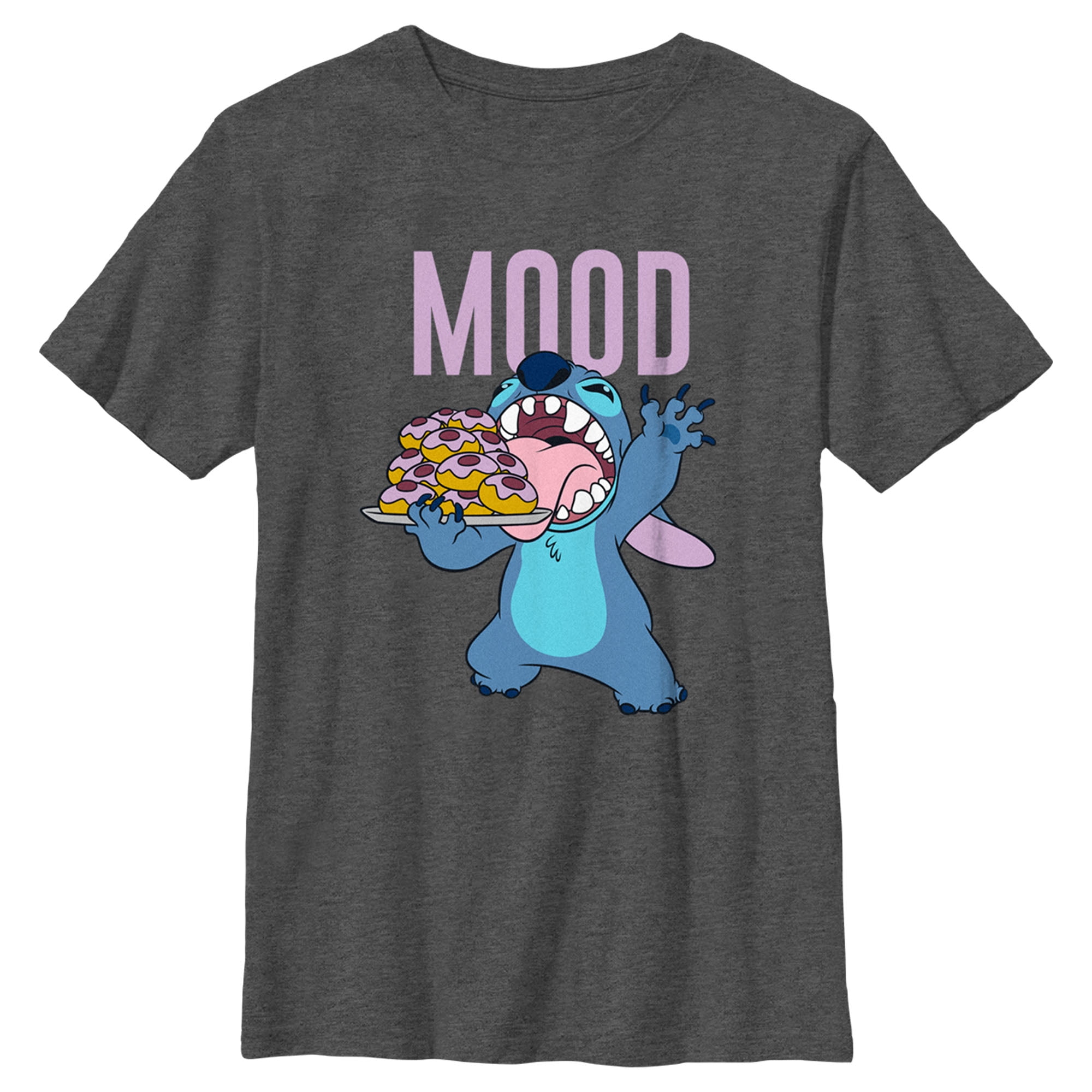 Boy's Lilo & Stitch Sweet Tooth Stitch Graphic Tee Charcoal Heather ...