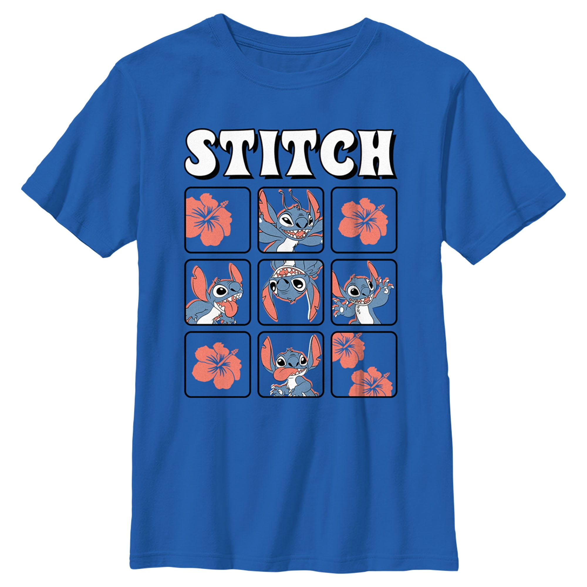Boy's Lilo & Stitch Tropical Portraits Graphic Tee Royal Blue Medium ...